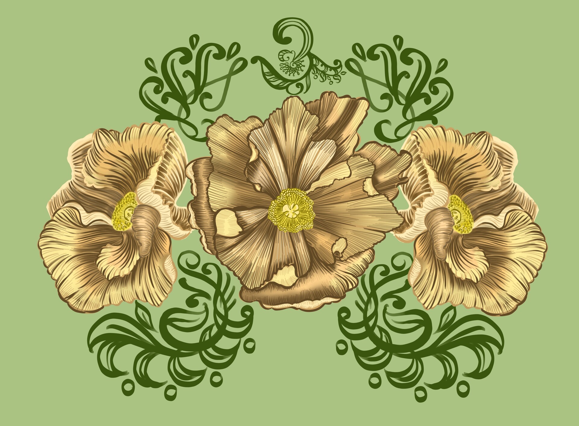 ArtStation - Flowers three pattern
