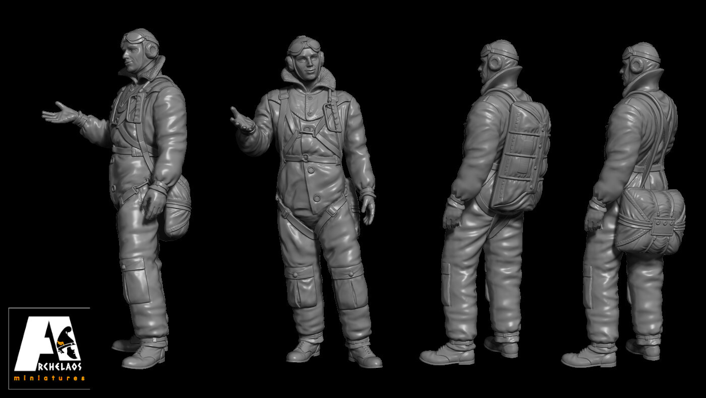 ArtStation - Polish pilot (1935-1939) for print in 1:32 scale