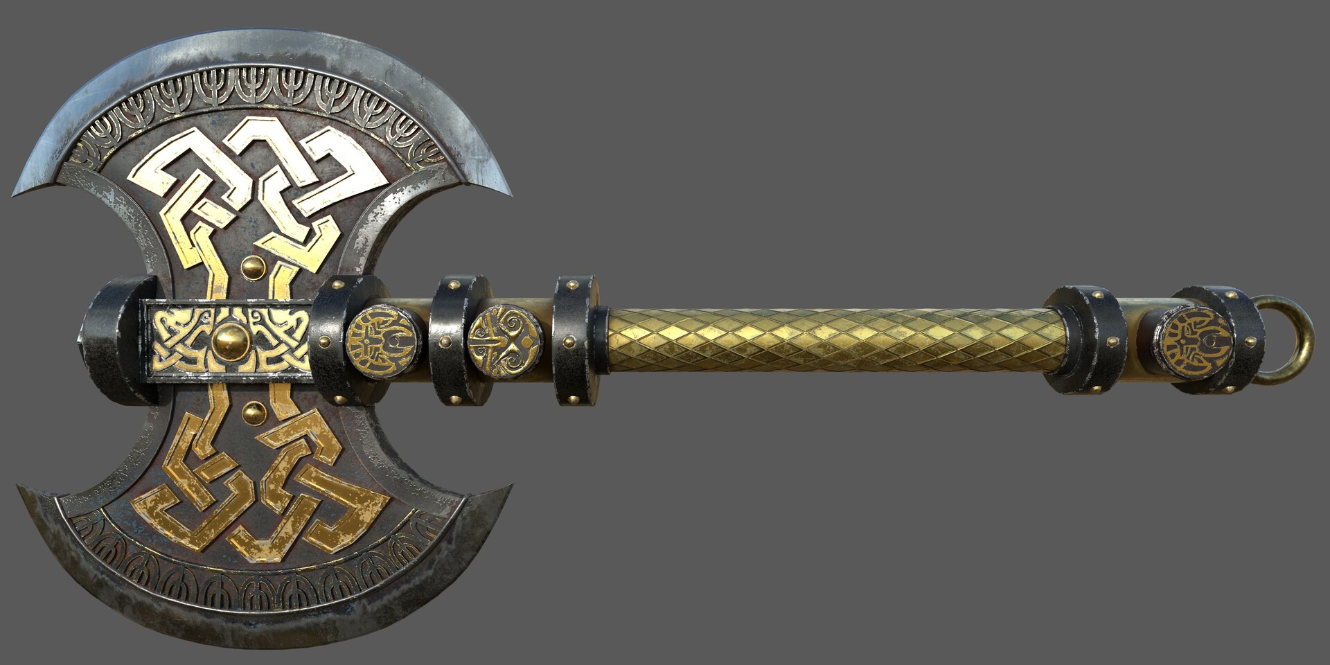 ArtStation - Used golden double axe