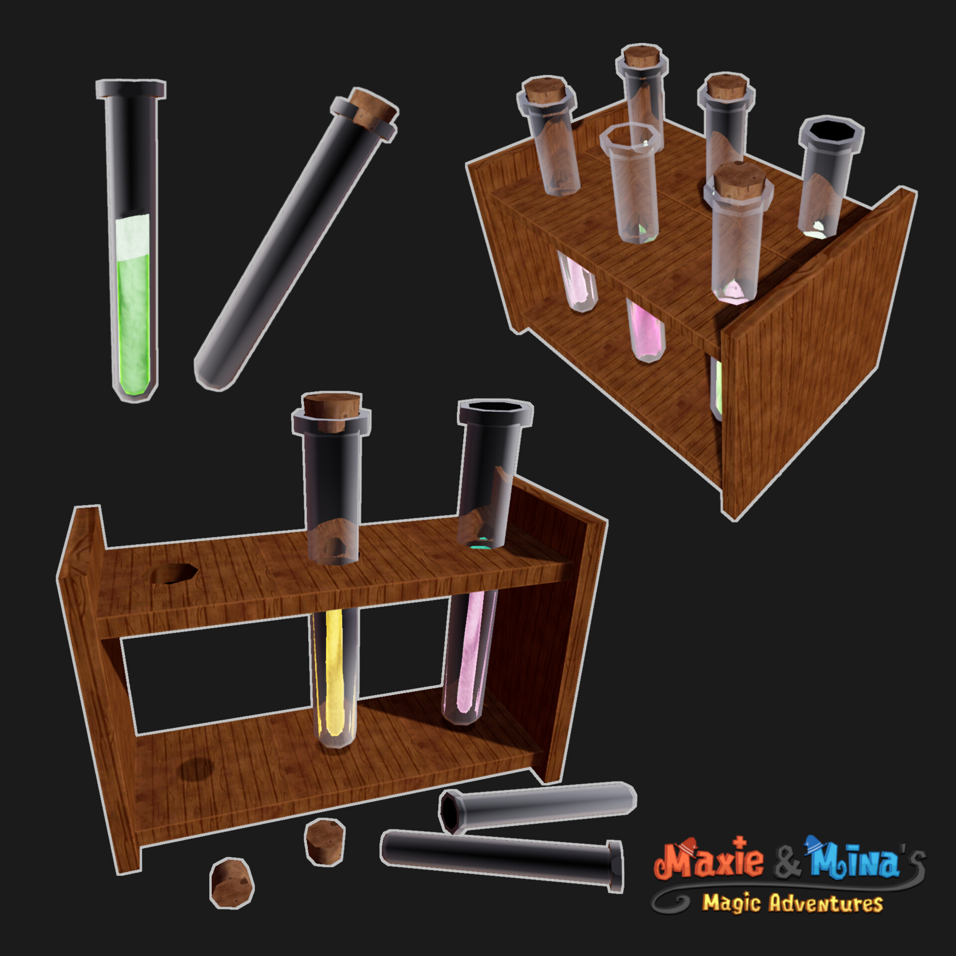 ArtStation - Cartoon test tubes