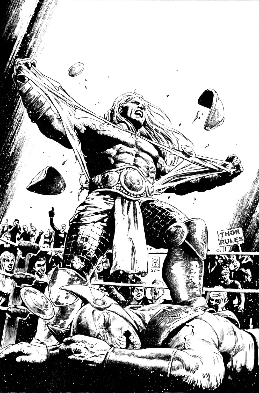 ArtStation - Thor #9 Exclusive Wrestling Variant Cover (MARVEL)