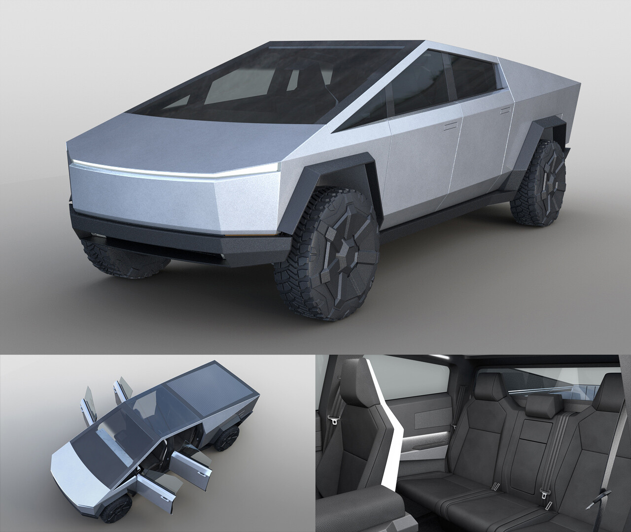 ArtStation - 2019 Tesla Cyberpunck Truck