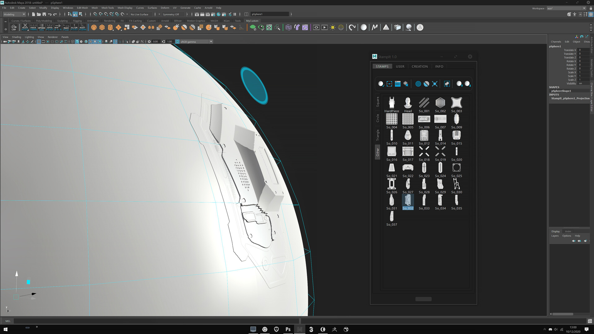 - Wizix - - StampIt - Alpha Modeling Script for Maya