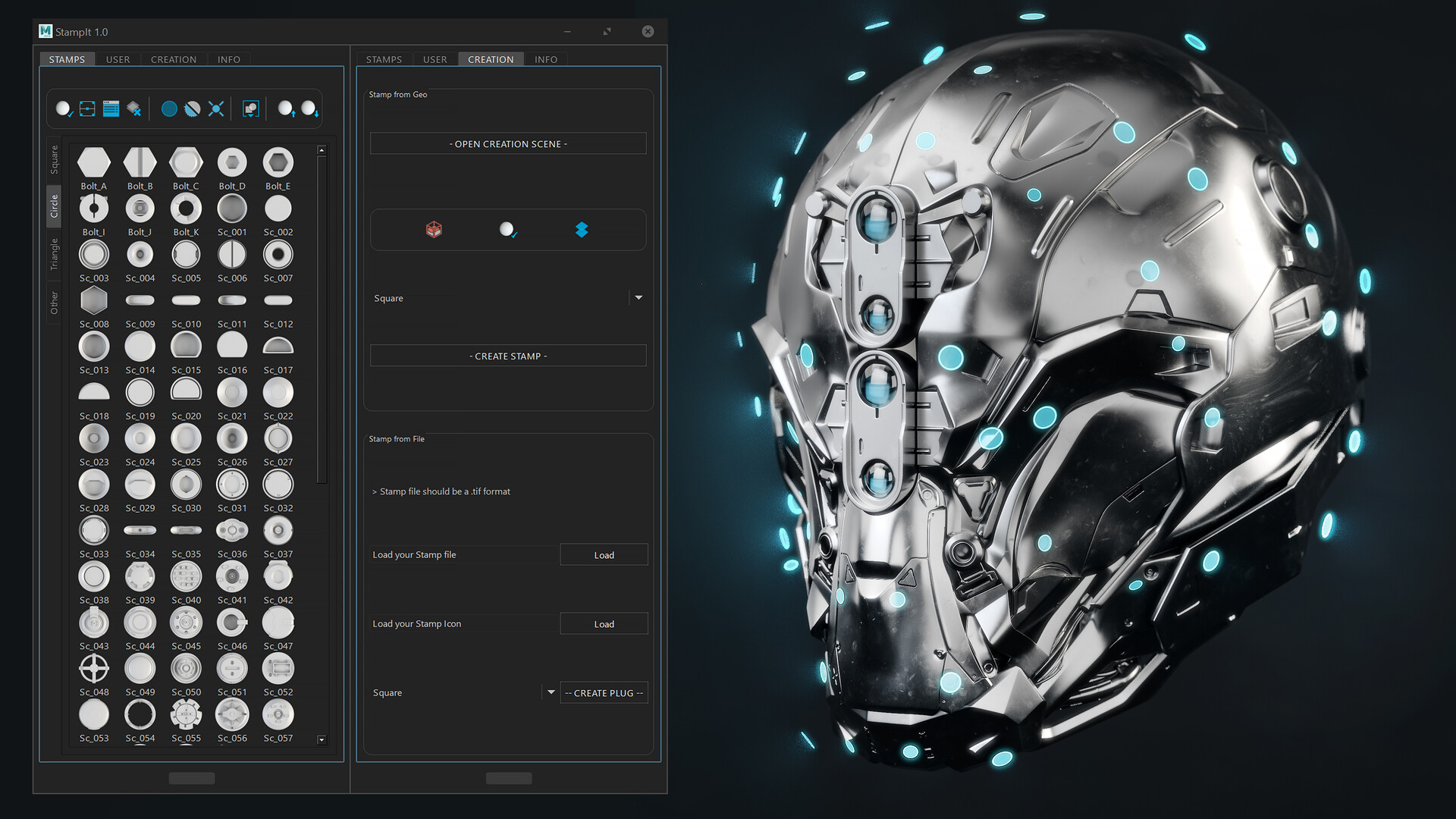 - Wizix - - StampIt - Alpha Modeling Script for Maya