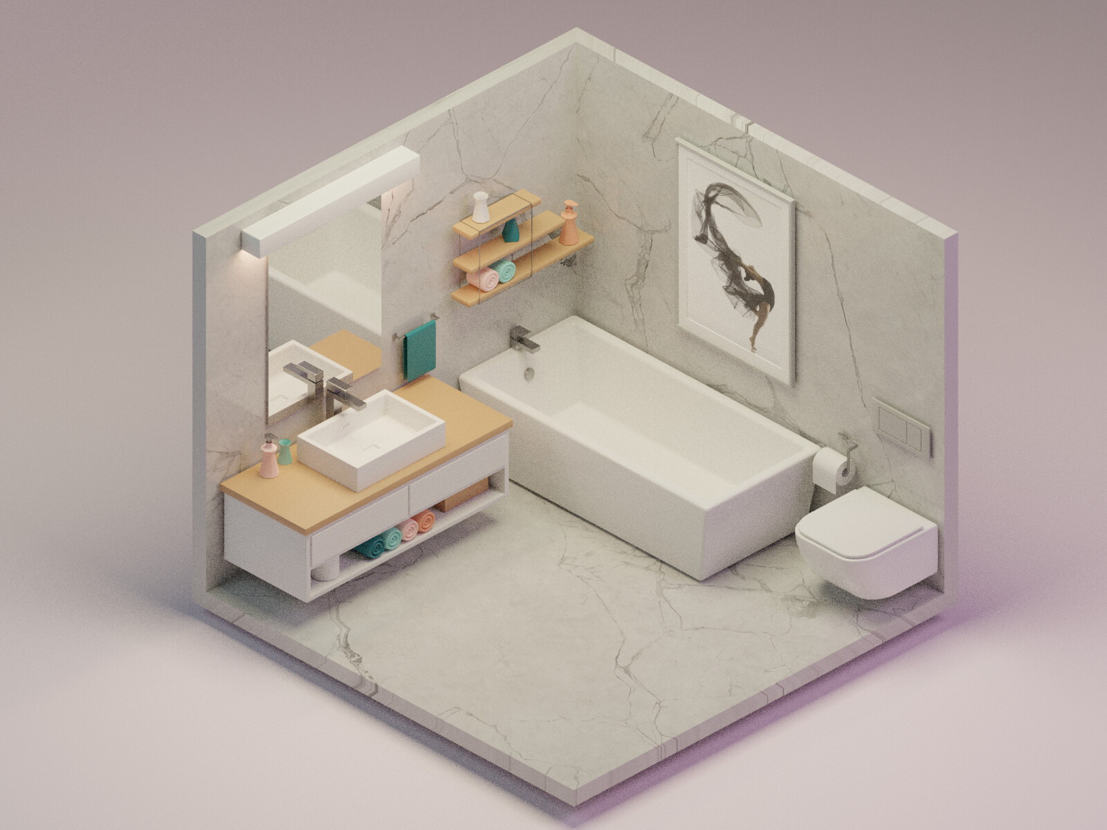 ArtStation - isometric bathroom