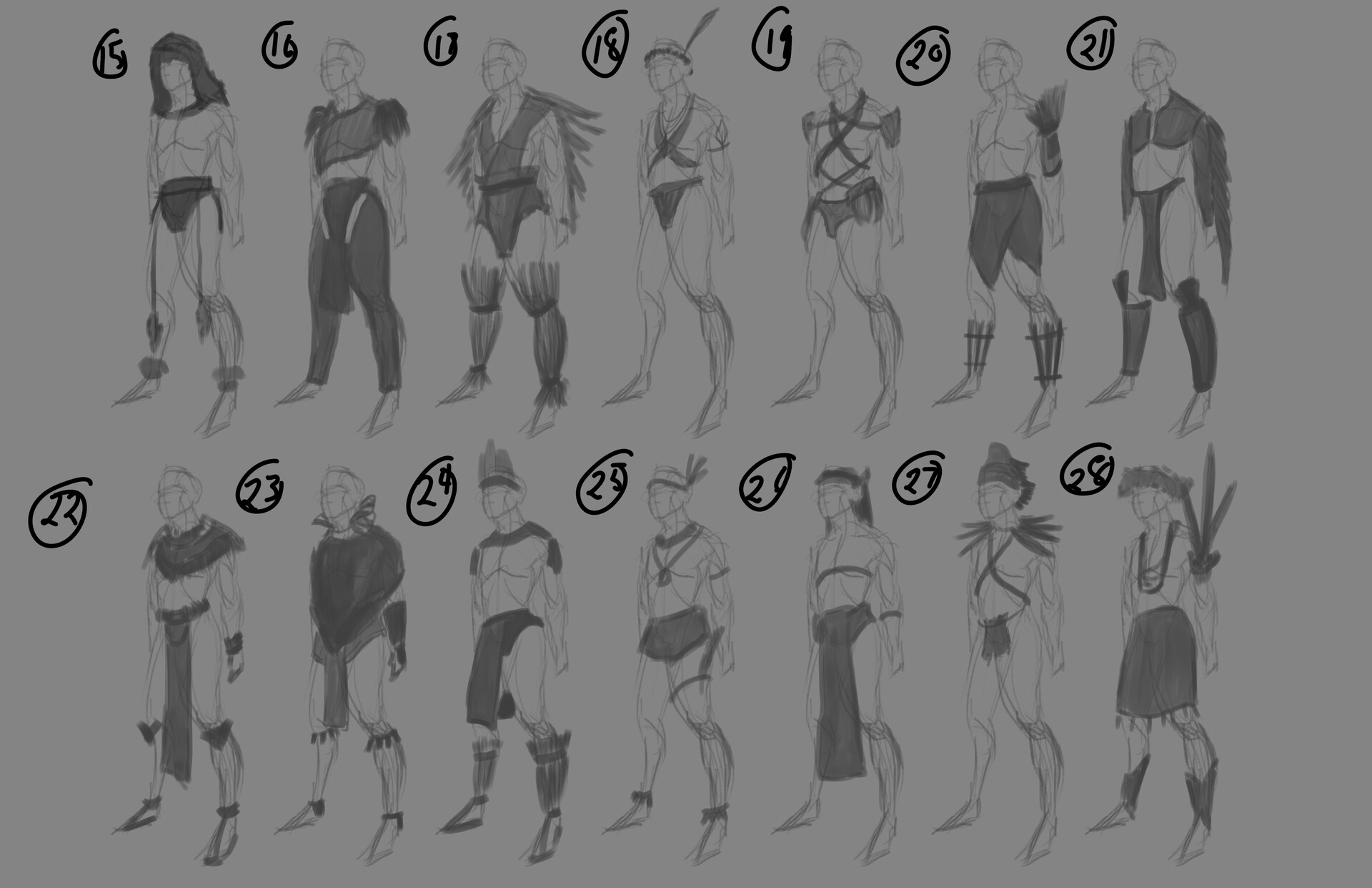 matthew lott - tribe warrior character sketches