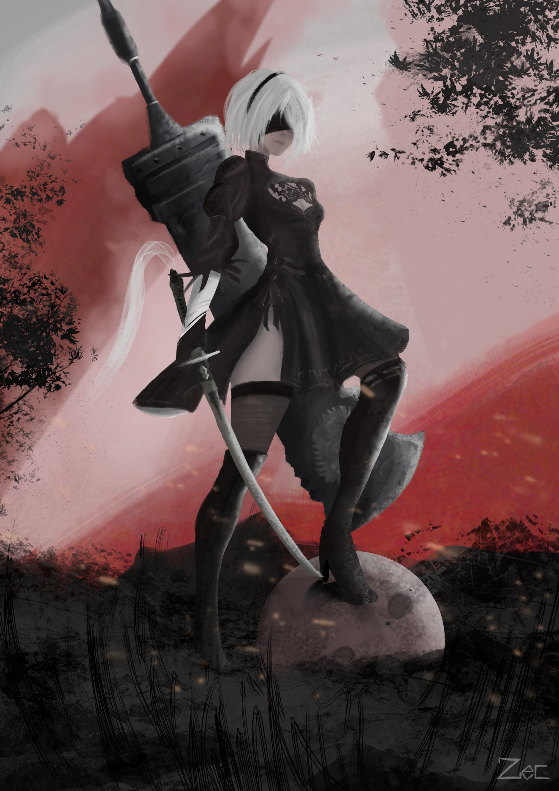 ArtStation - NieR: Automata 2B Sketch