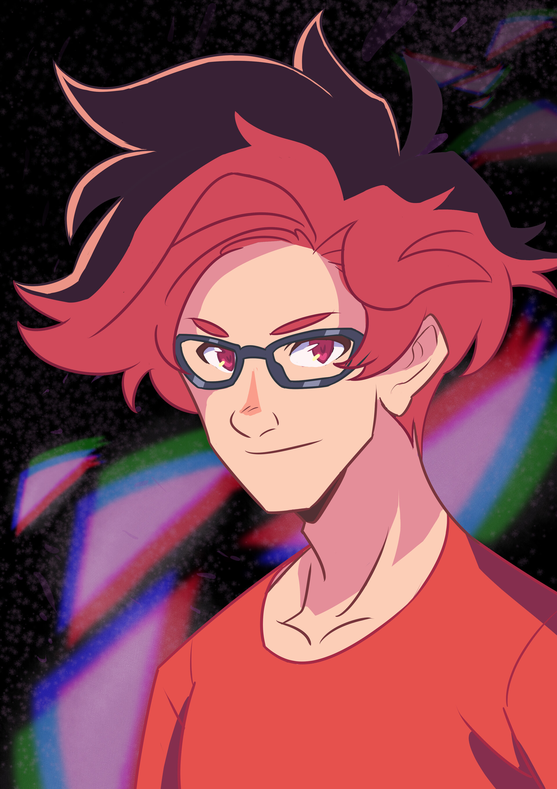Jeffery Redcloud Barros - Self-Portrait in the style of Promare - スタジオ ...
