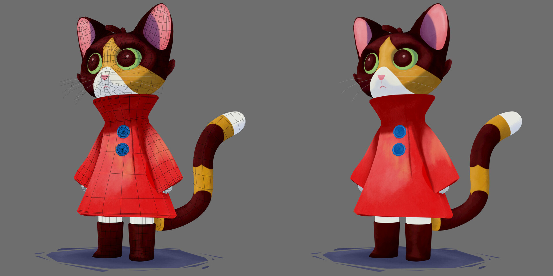 Wen Yeh - Low poly Cat - fanart