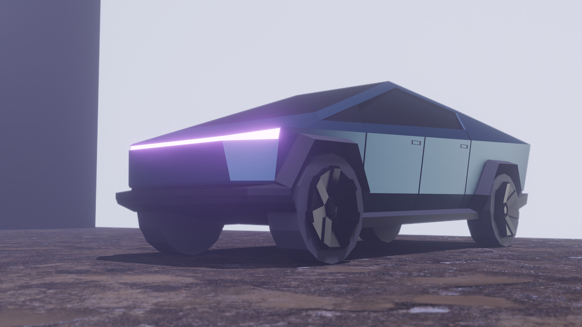 ArtStation - Low-poly Tesla Cybertrack