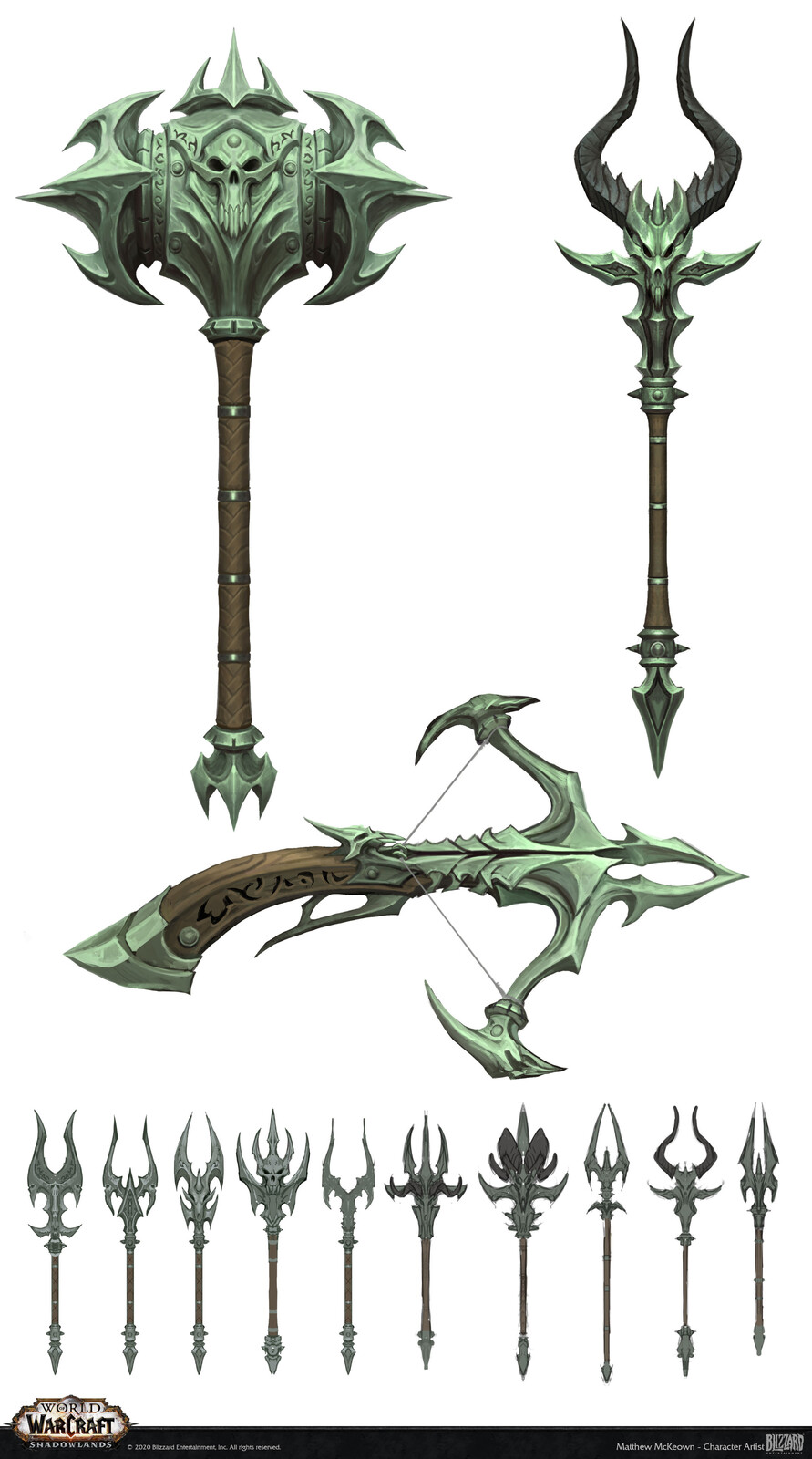 Matthew McKeown - World of Warcraft - Shadowlands Weapons Concept Art
