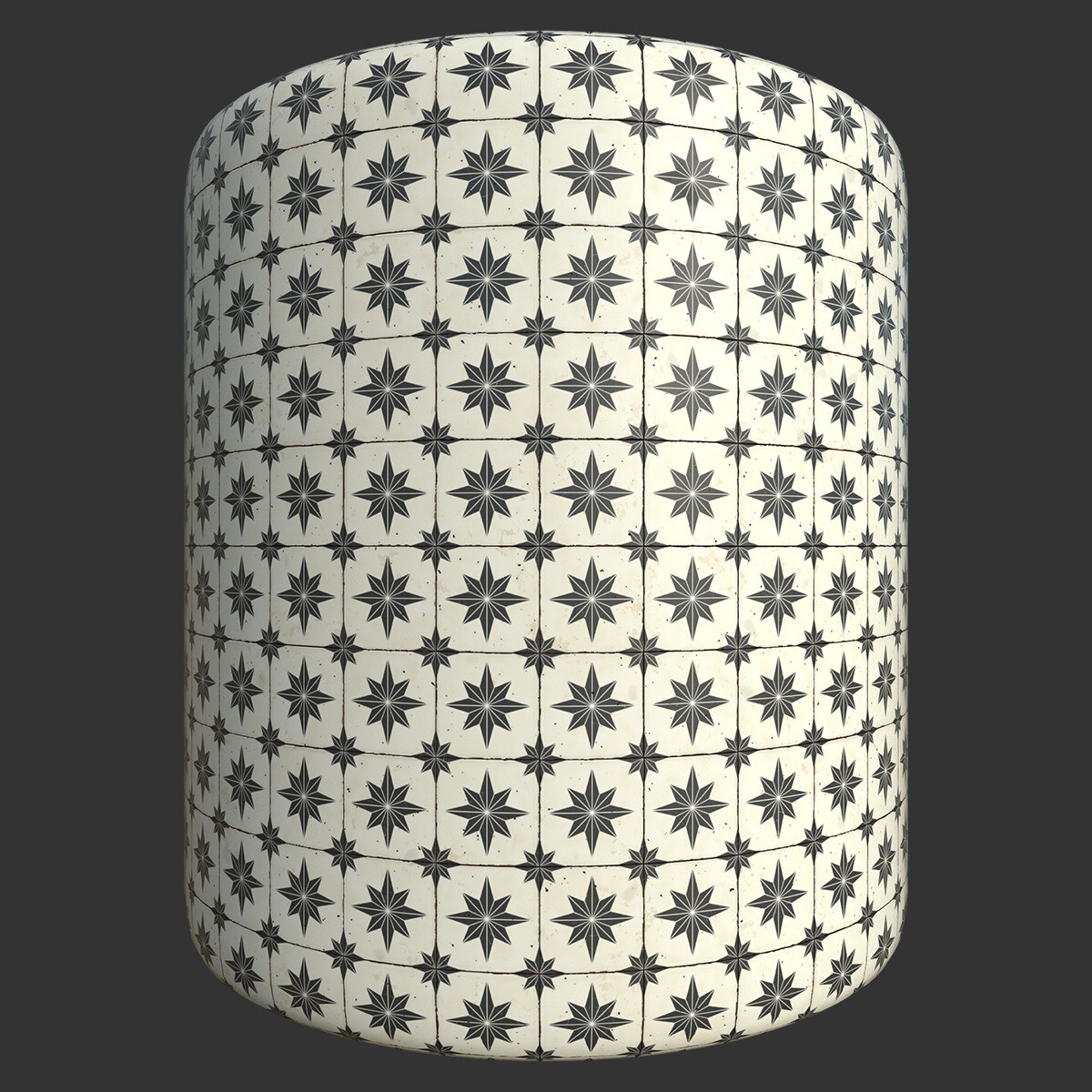 TextureCan - Old and Worn Tiles with Star-shaped Patterns