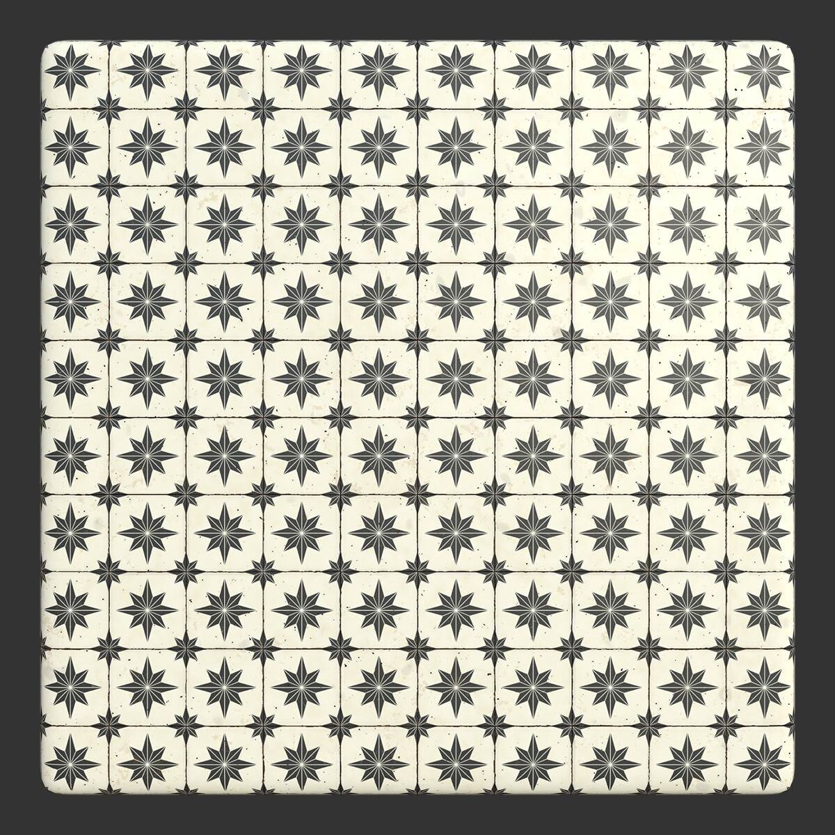 TextureCan - Old and Worn Tiles with Star-shaped Patterns
