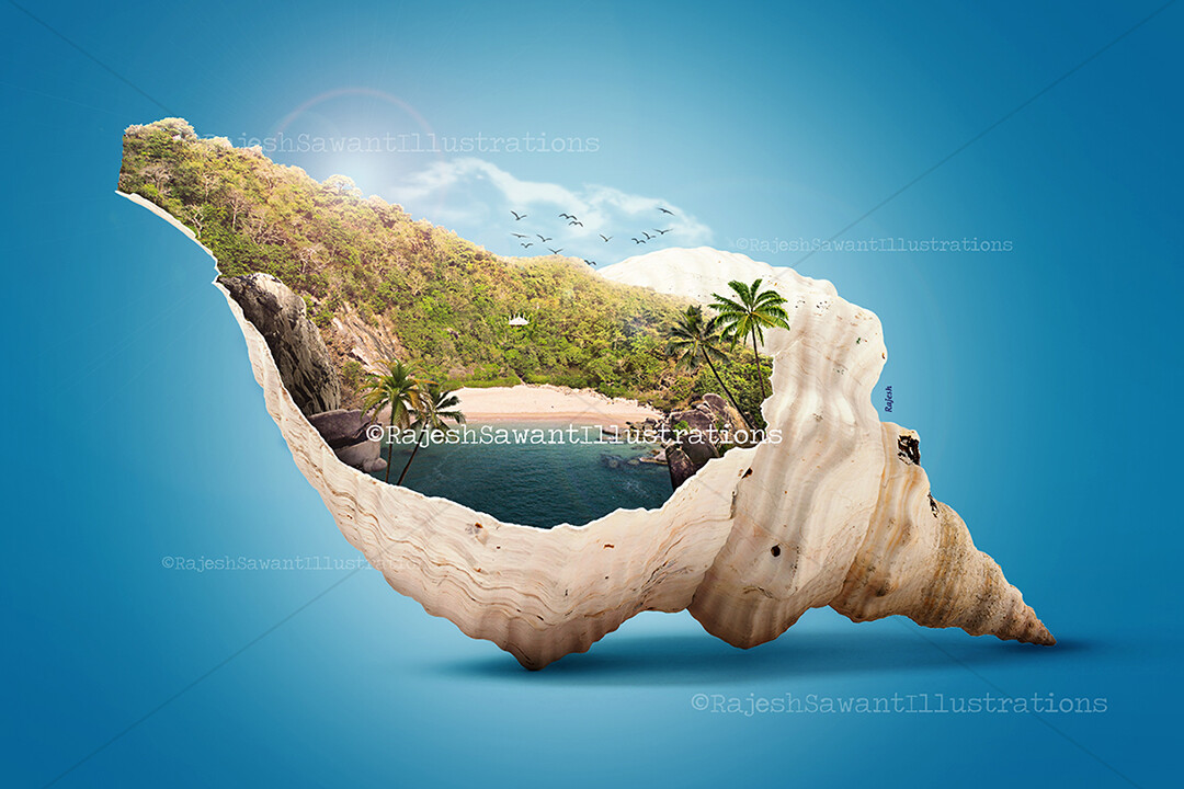 ArtStation - Goa in a conch shell