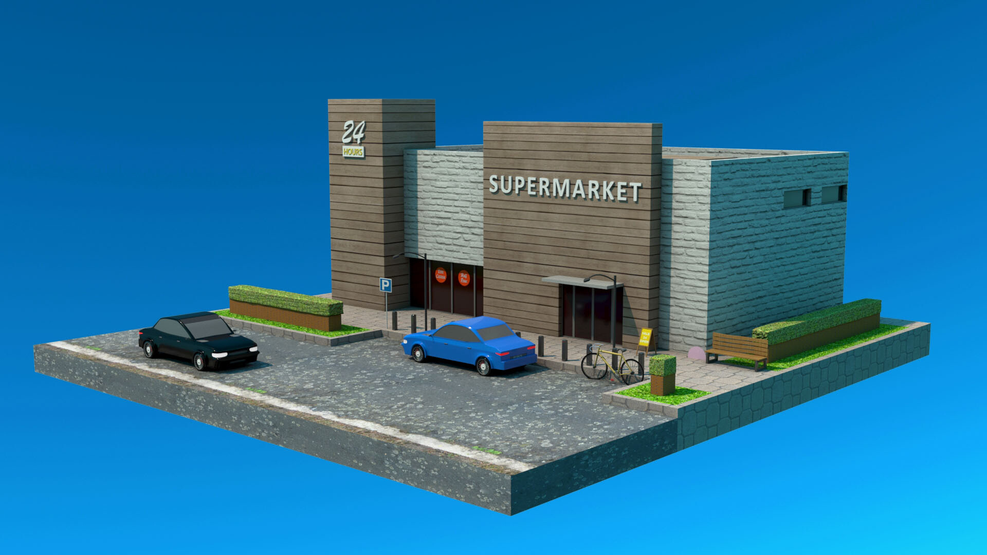 ArtStation - Low Poly Supermarket