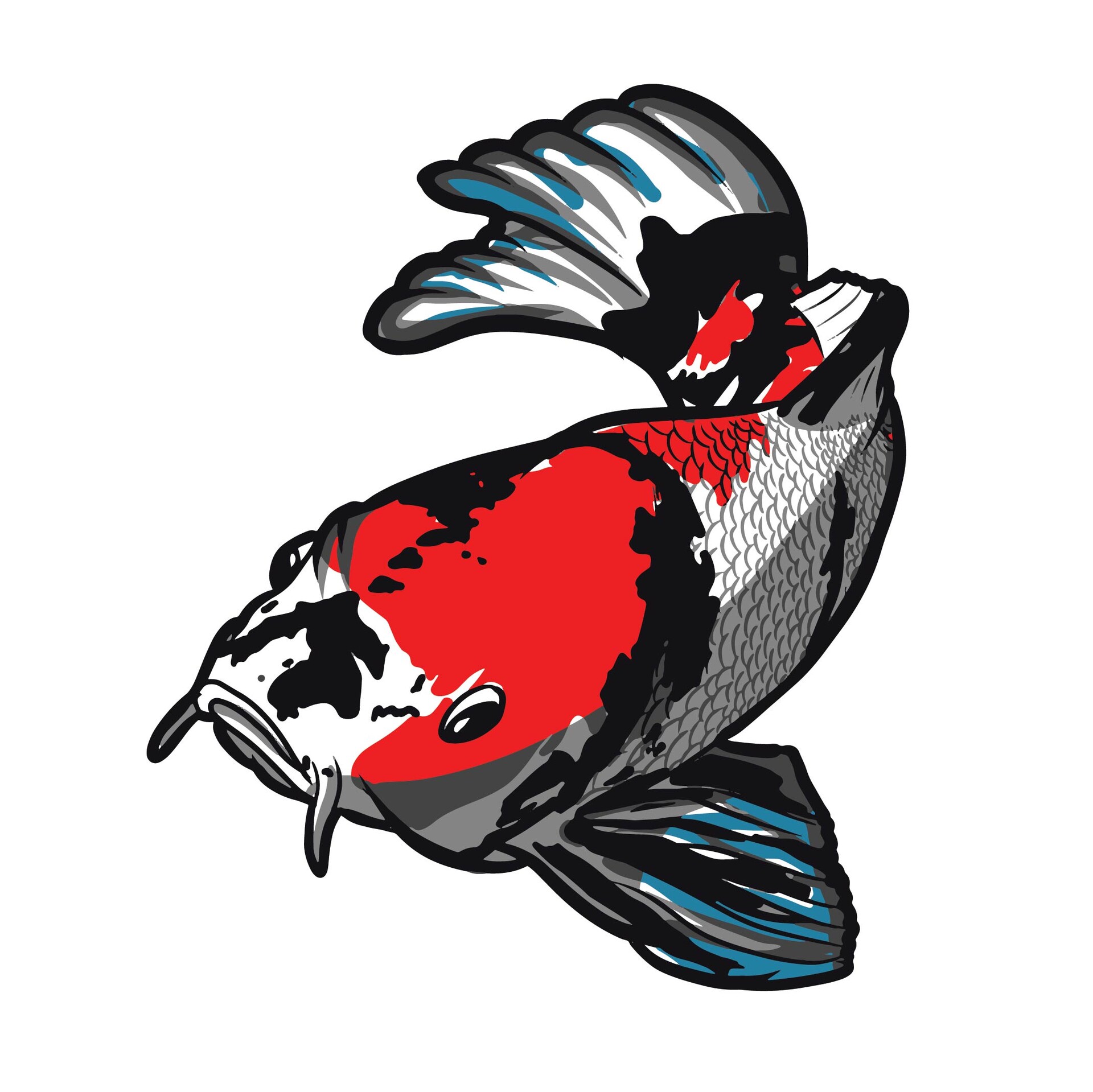 ArtStation - Japanese koi carp logo
