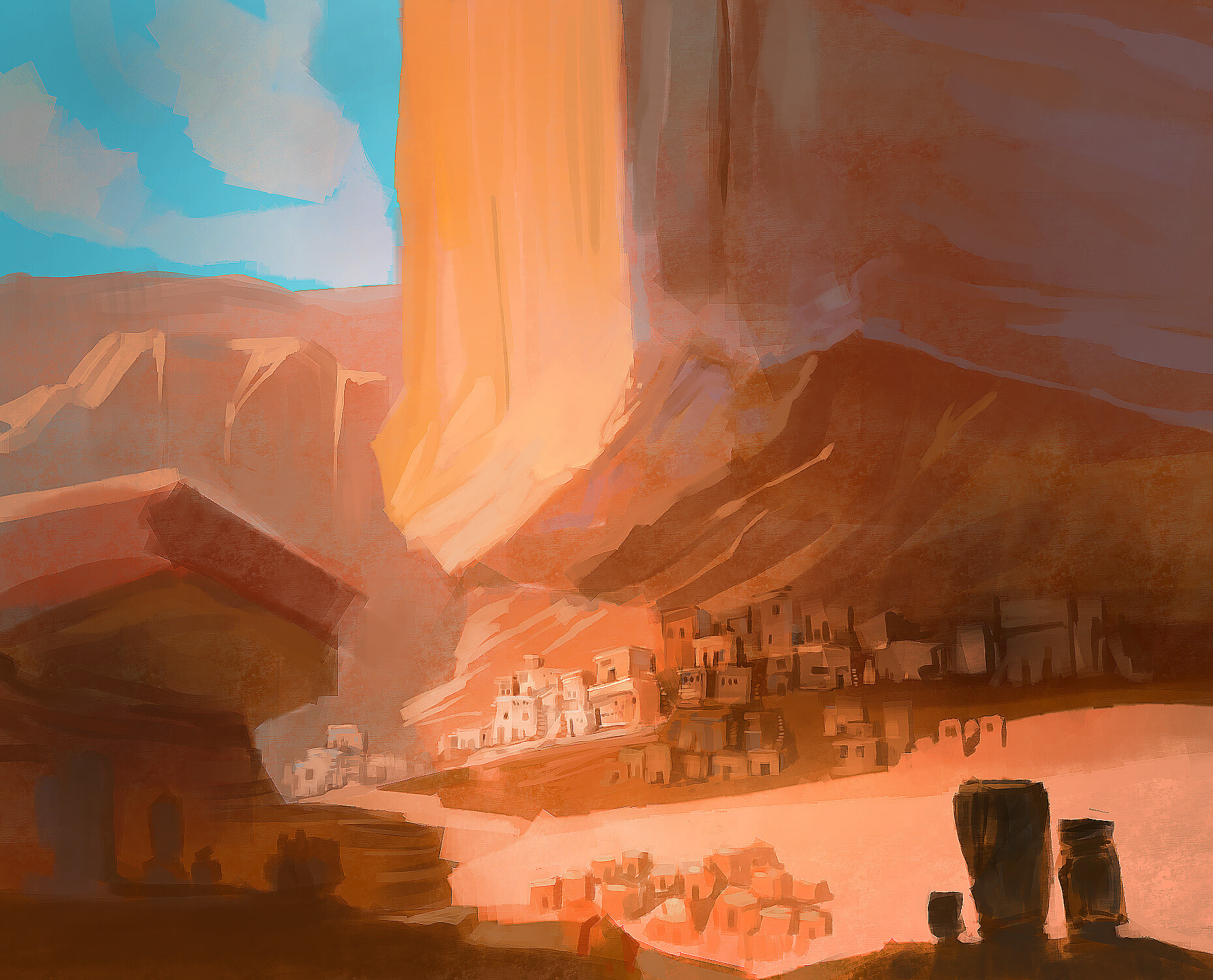 ArtStation - VisDev- City in the rocks