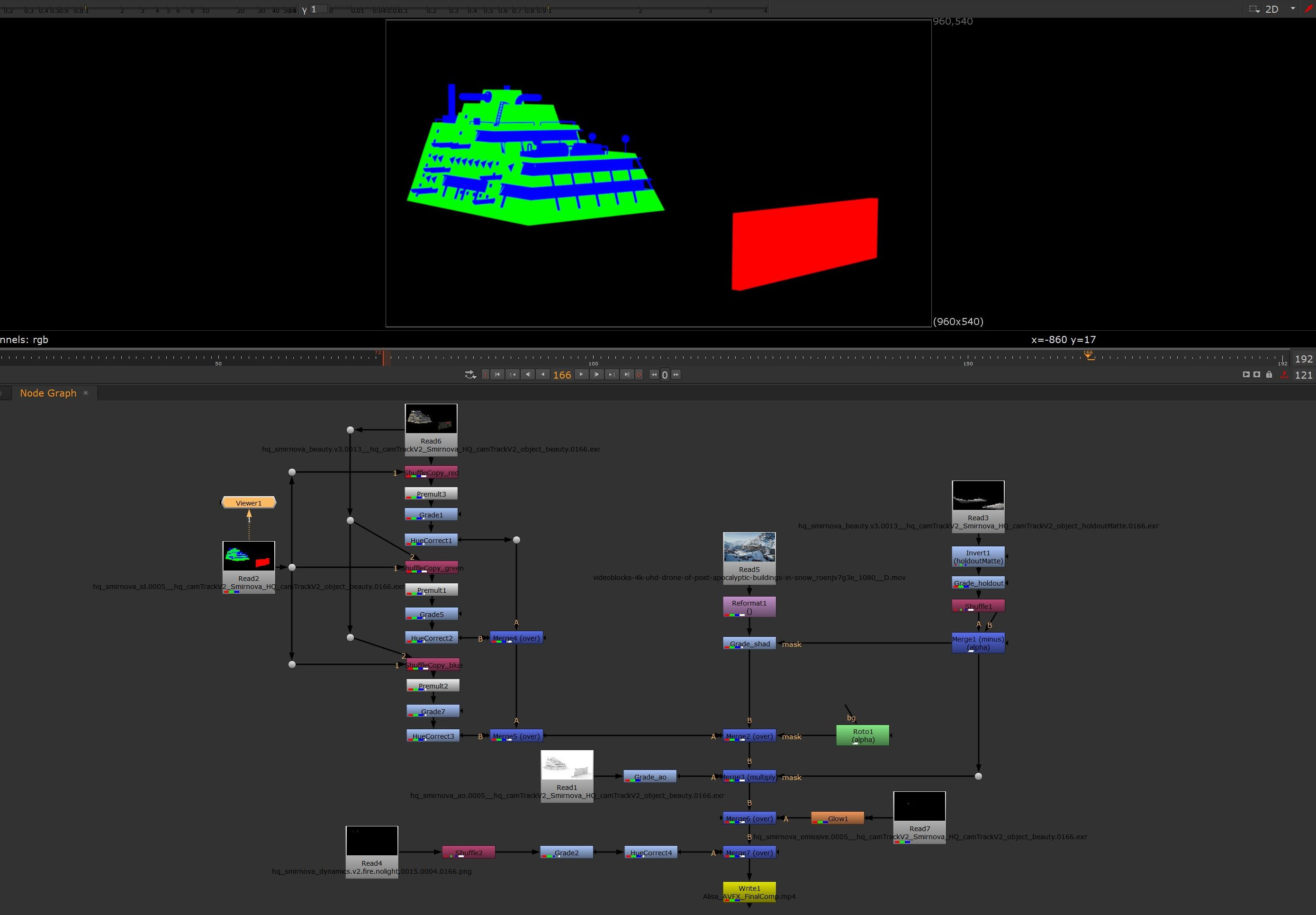 Alisa Smirnova - "Supervillain Headquarters" Compositing Project