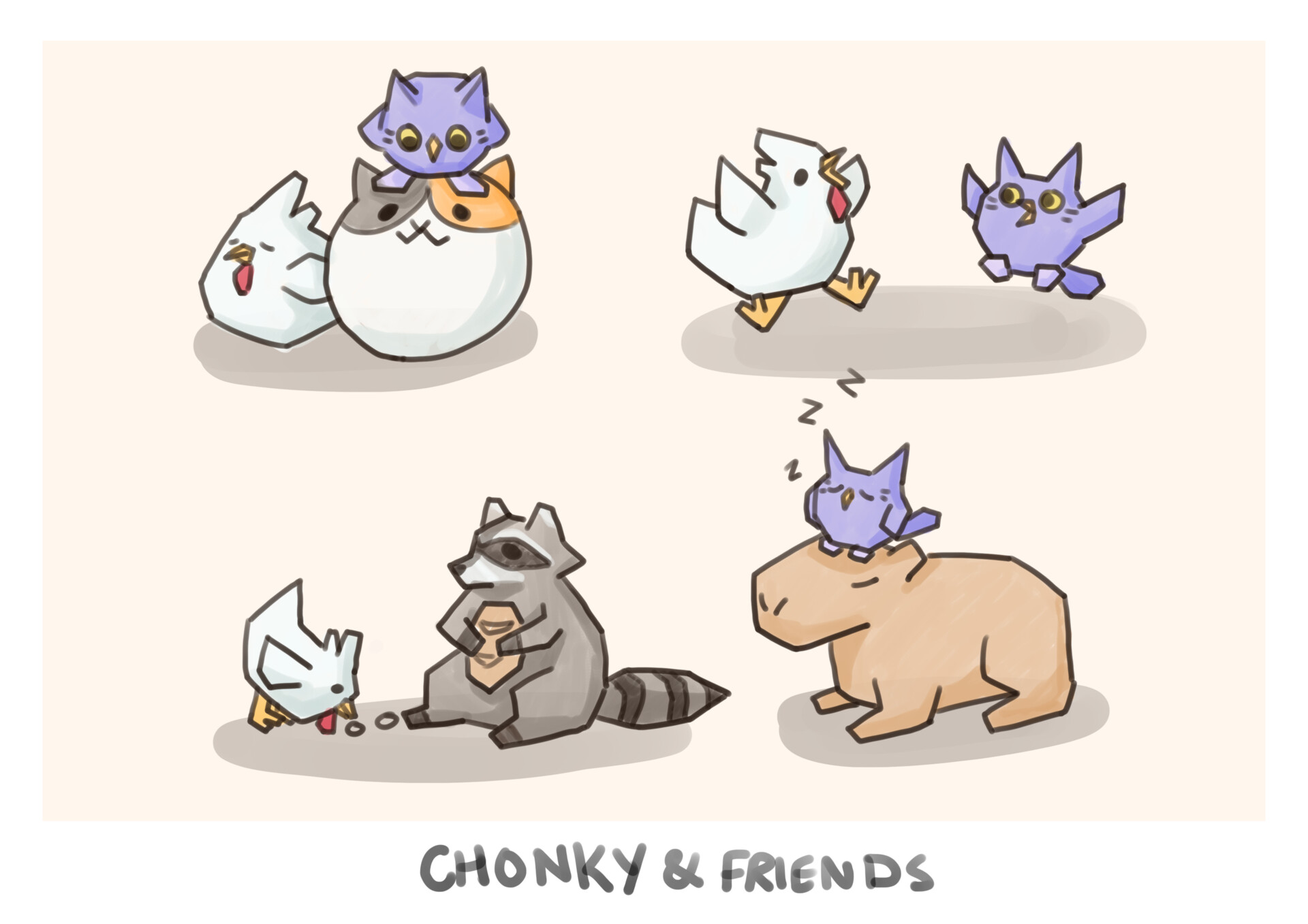 ArtStation - Chonky Remake: Animal Concept Art