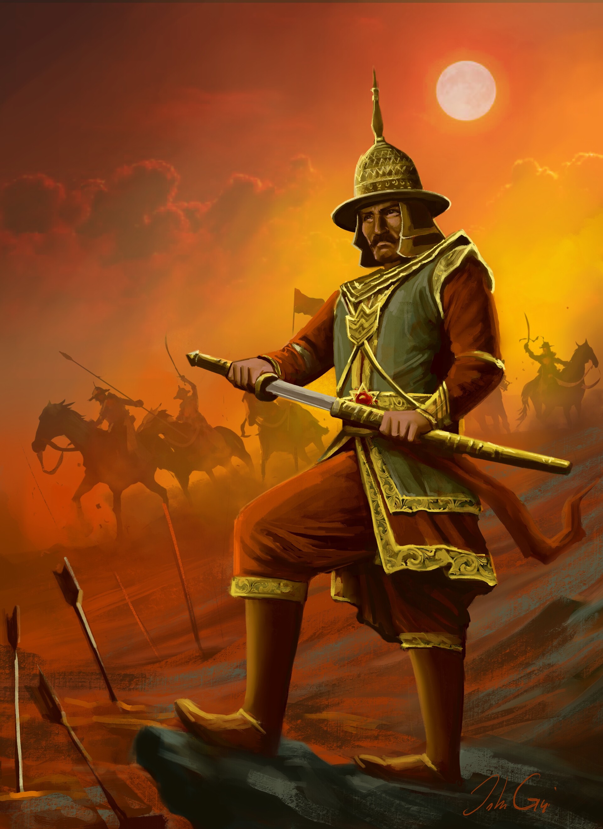 ArtStation - Myanmar warrior