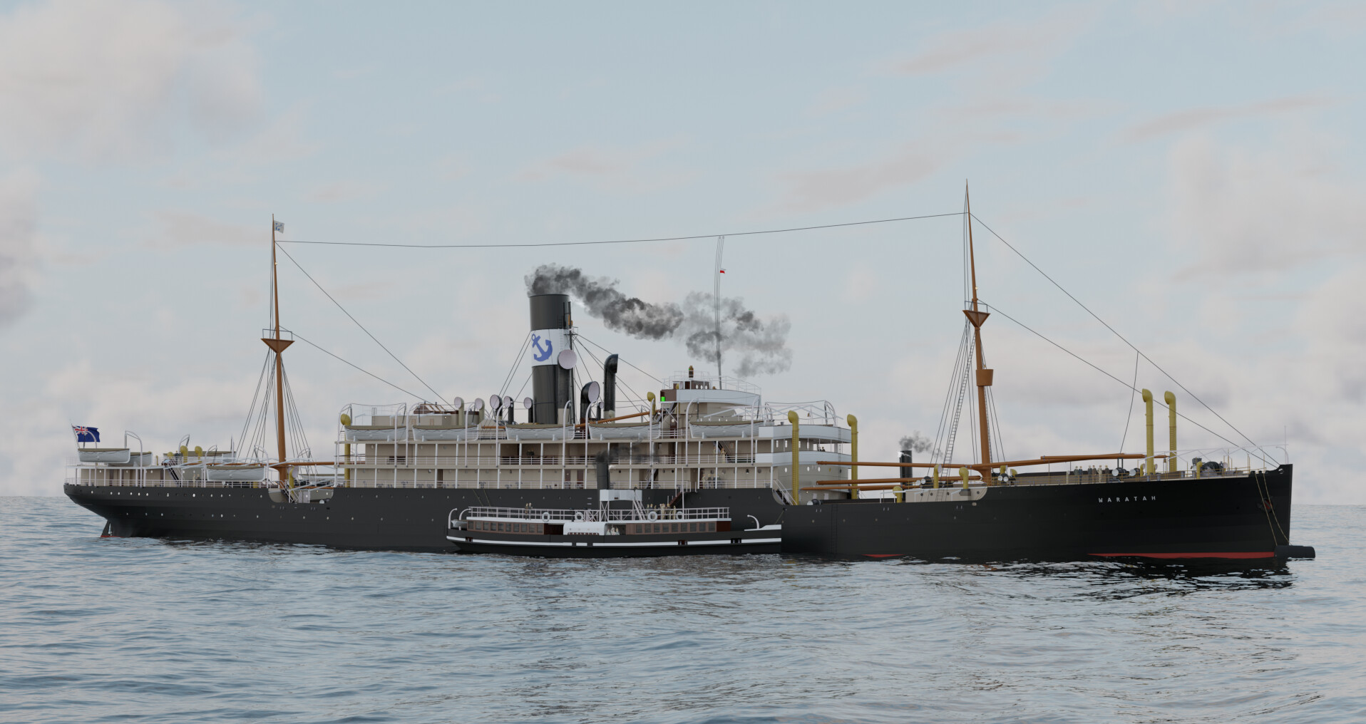 Gavriel Bar-or - SS. Waratah (1909) Exterior Renders.
