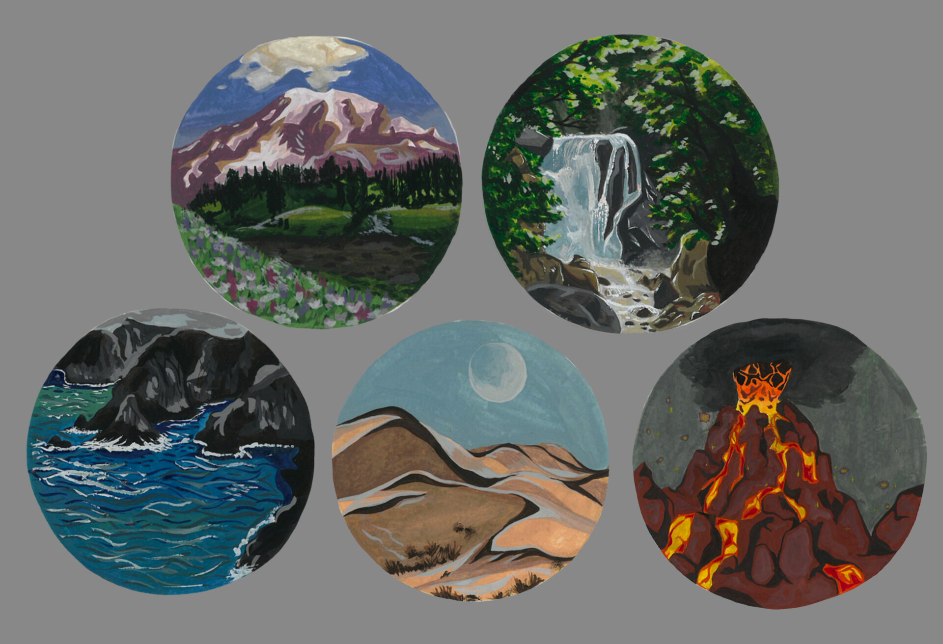 ArtStation - Traditional environment studies - Gouache