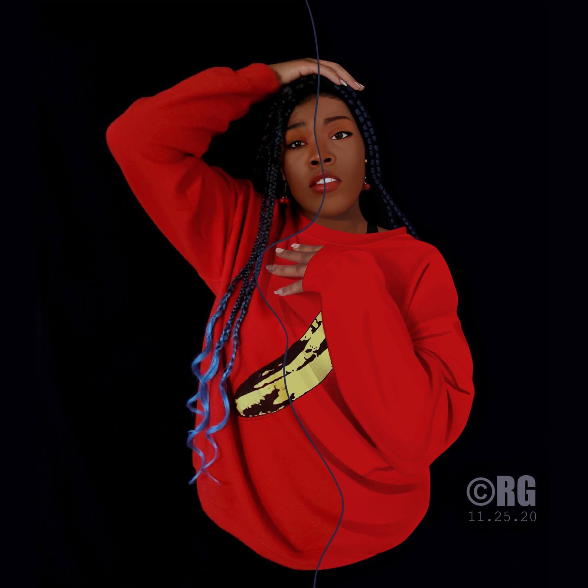 ArtStation - Jayde (onee-san) half drawing