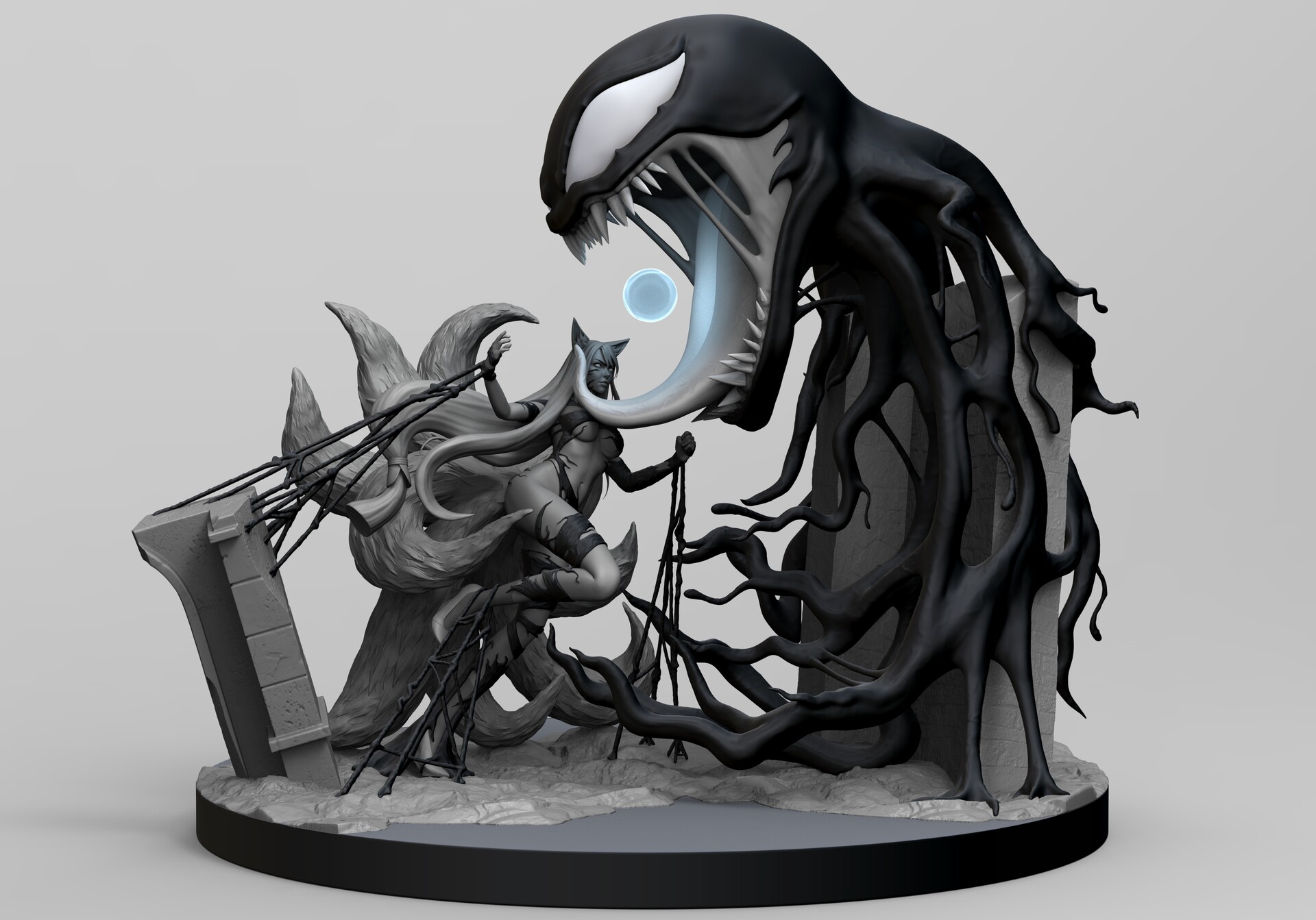 ArtStation - Ahri vs Venom Sculpt