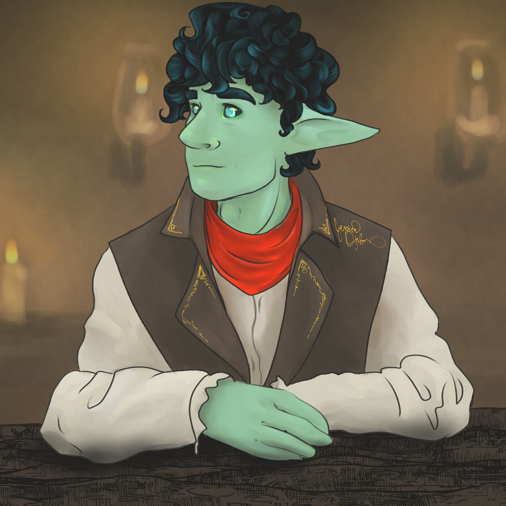 ArtStation - Cirron, Air Genasi Fighter