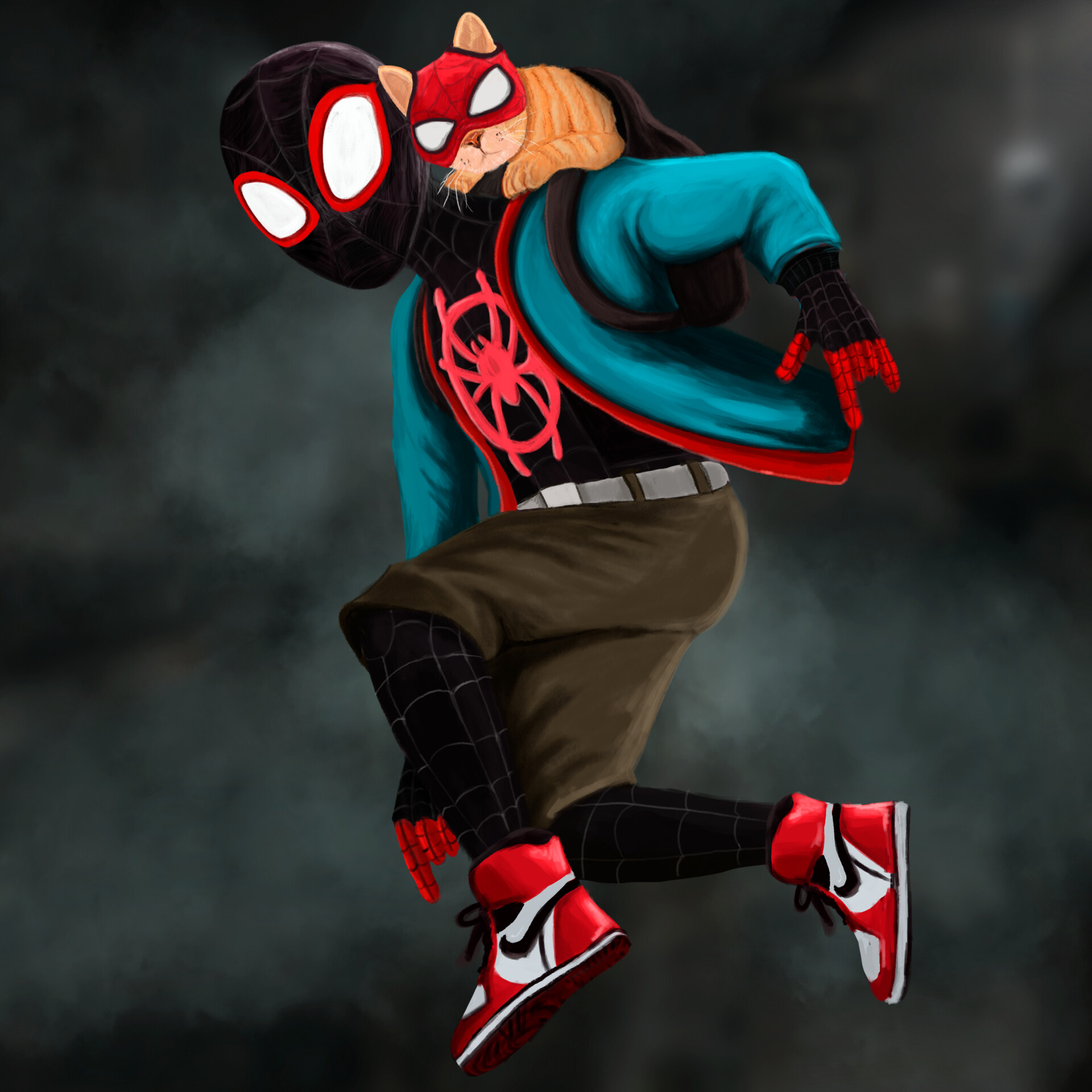 ArtStation - SpiderMan Miles Morales with Spider-Cat