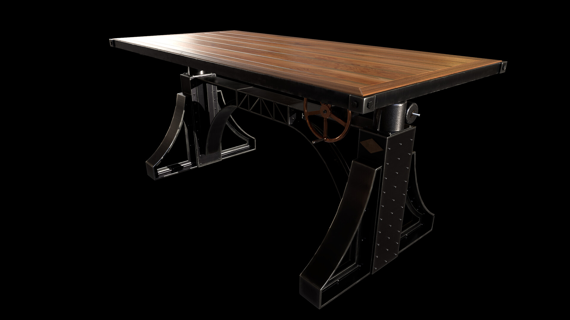 ArtStation - Game, AR/VR ready low poly "retro" industrial adjustable desk.