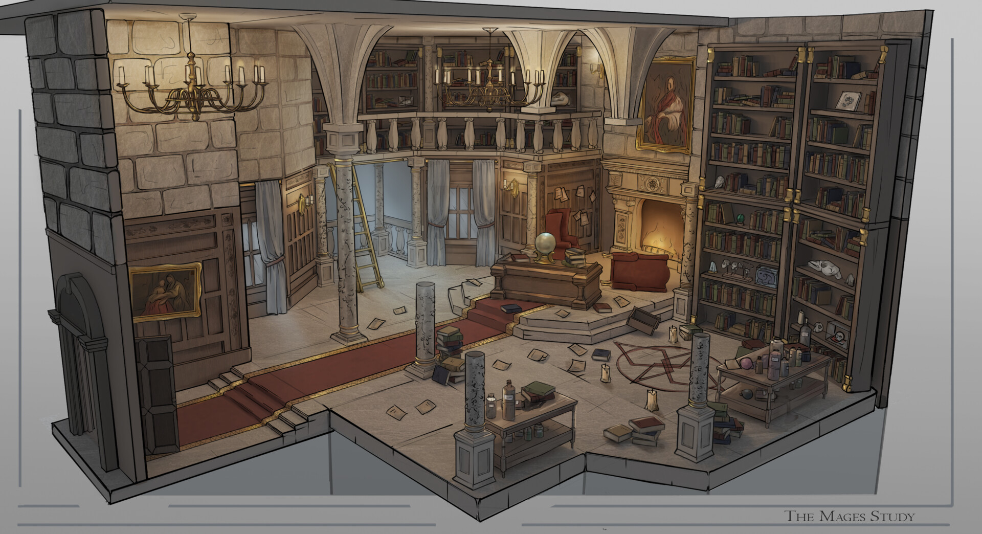 ArtStation - The Mages Study Cutaway