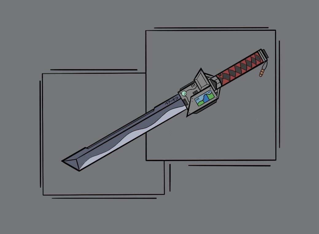 futuristic sword drawing