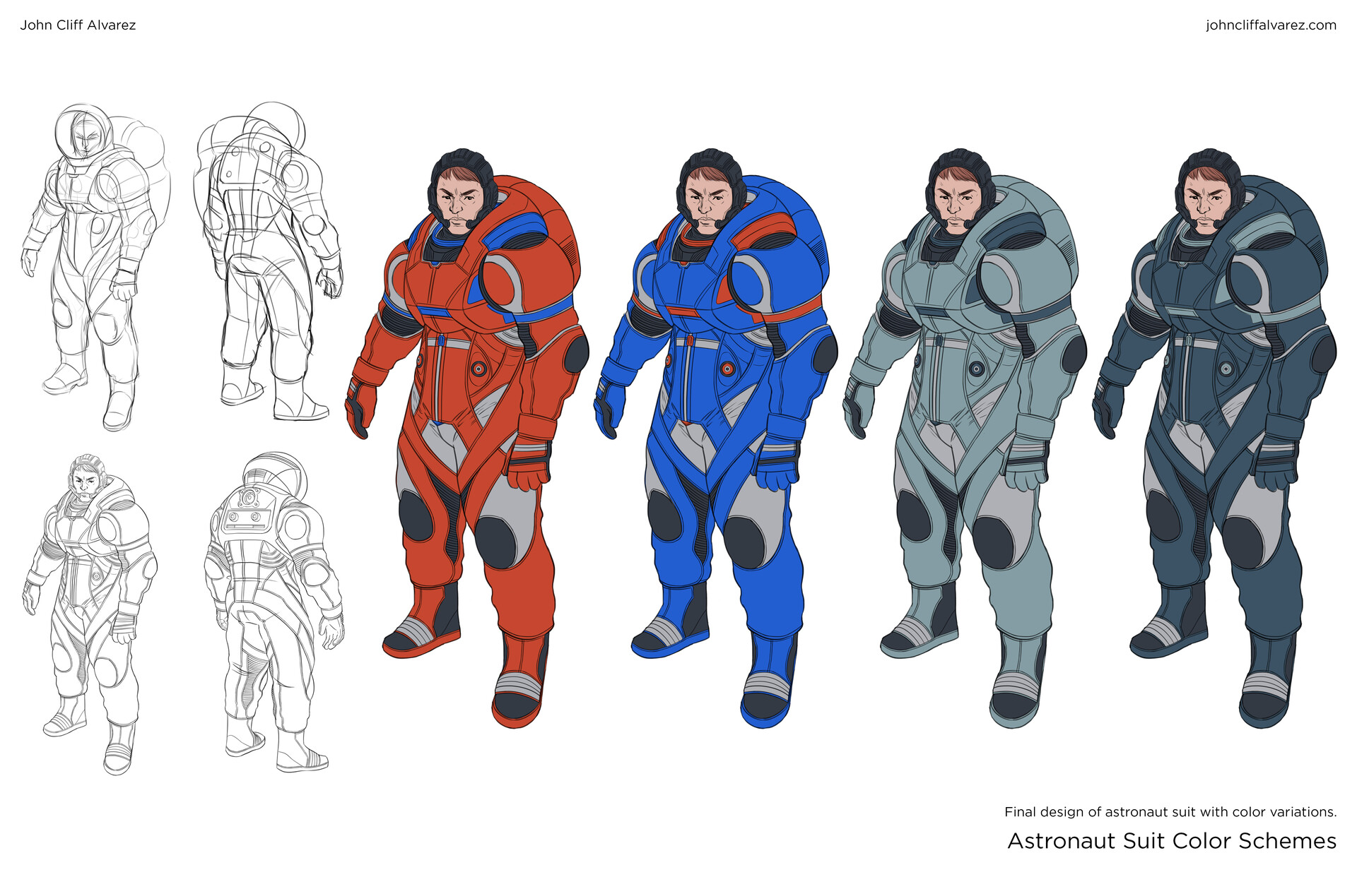 colored space suits