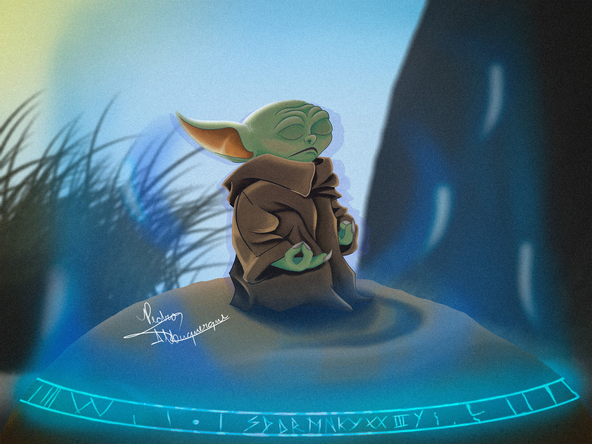 ArtStation - Grogu meditation