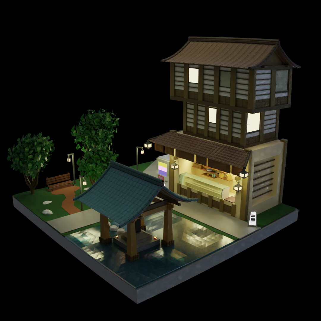 ArtStation - Japanese Street Corner