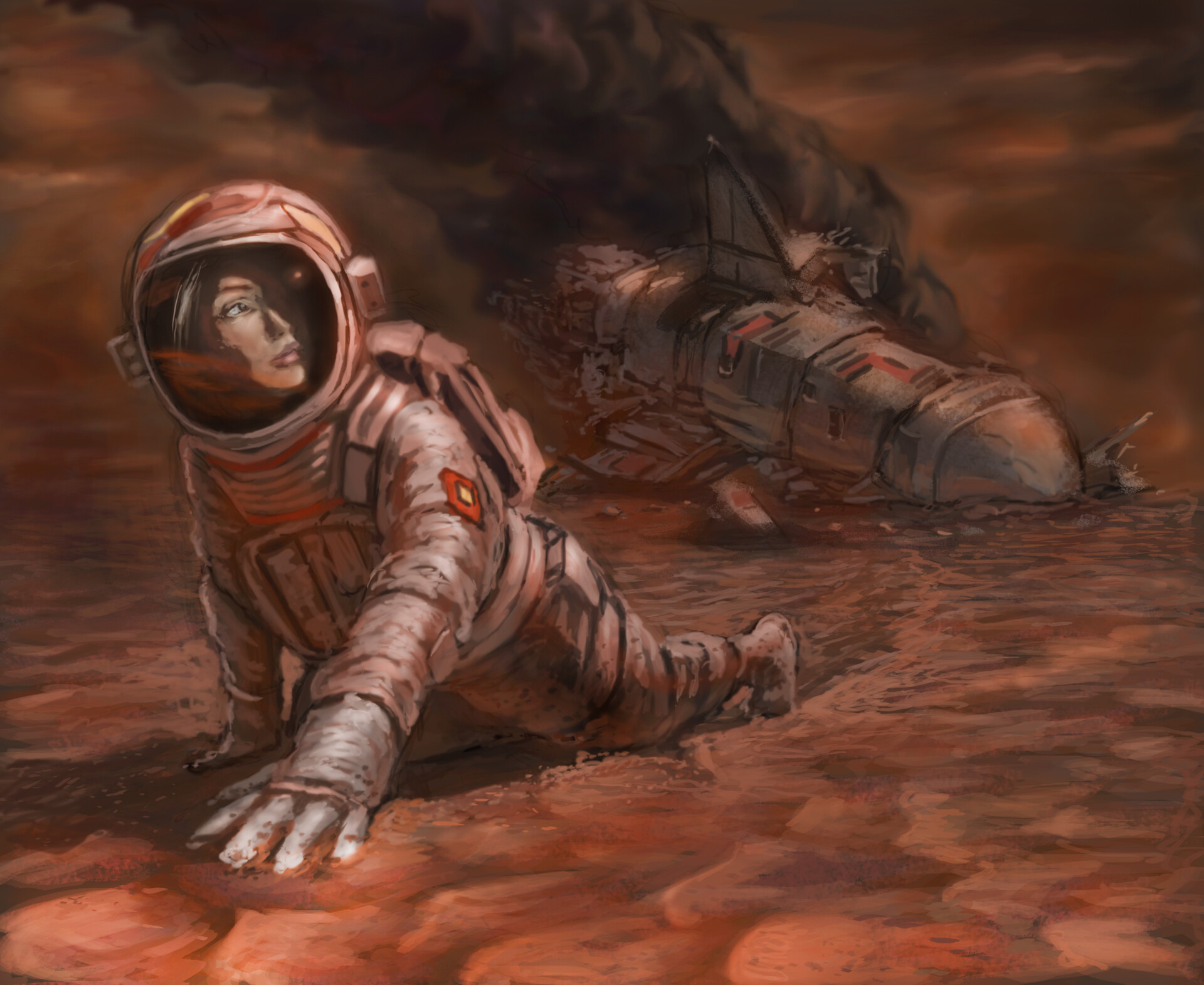 ArtStation - Crashed on Mars