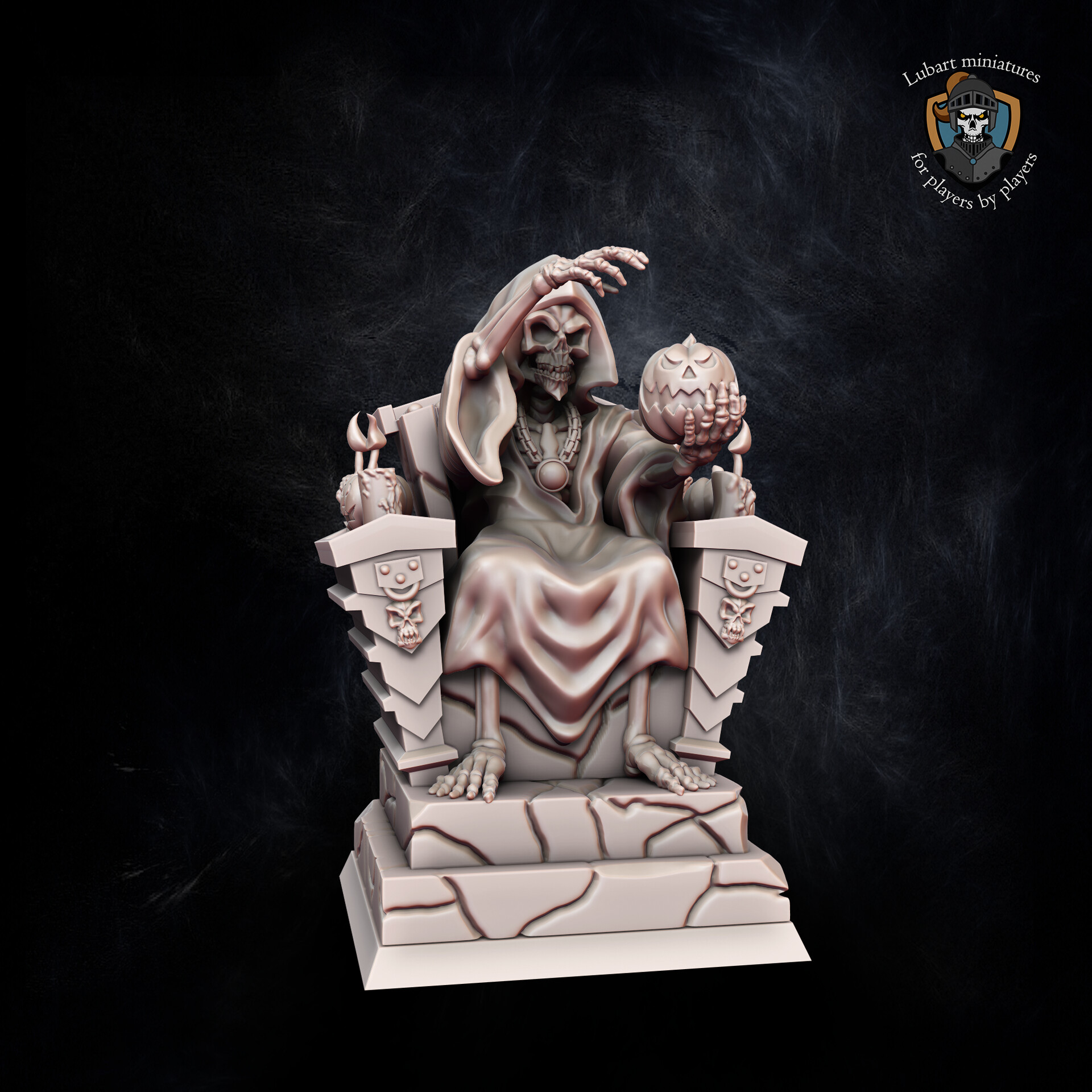ArtStation - Halloween skeleton on a throne