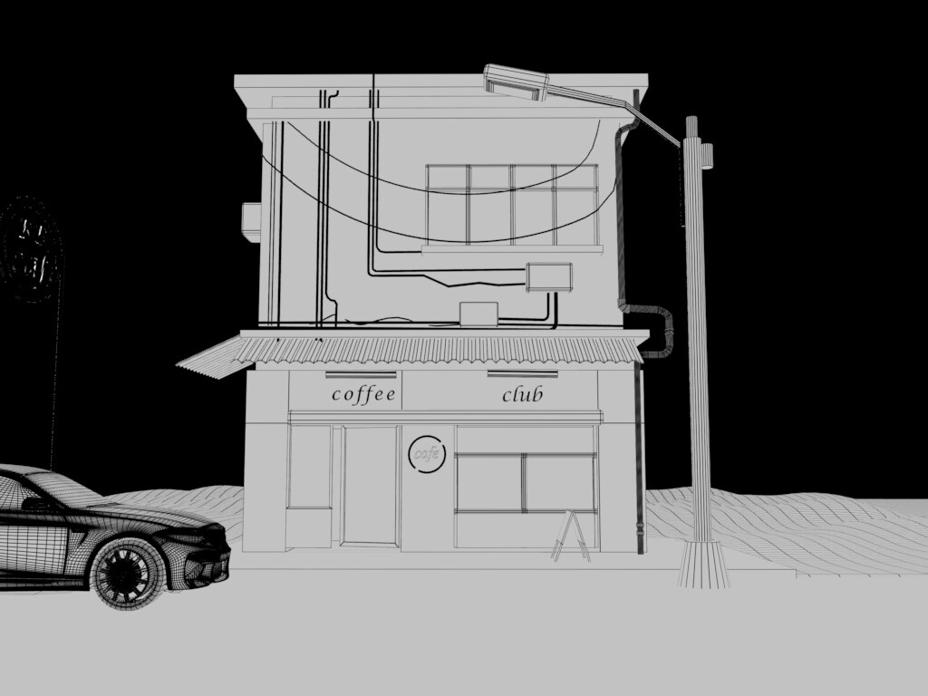 ArtStation - Exterior Cafe