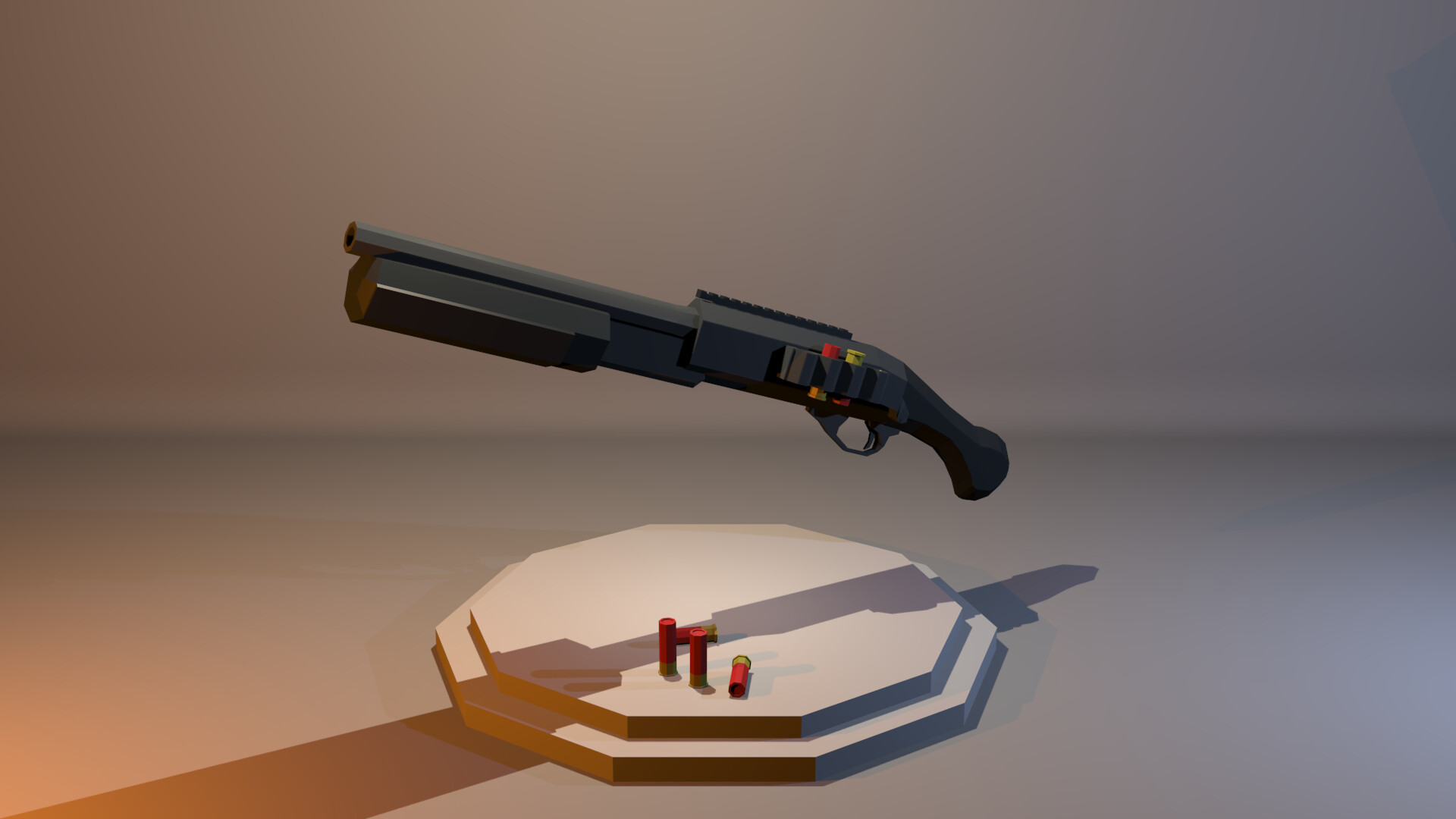 ArtStation - low poly shotguns