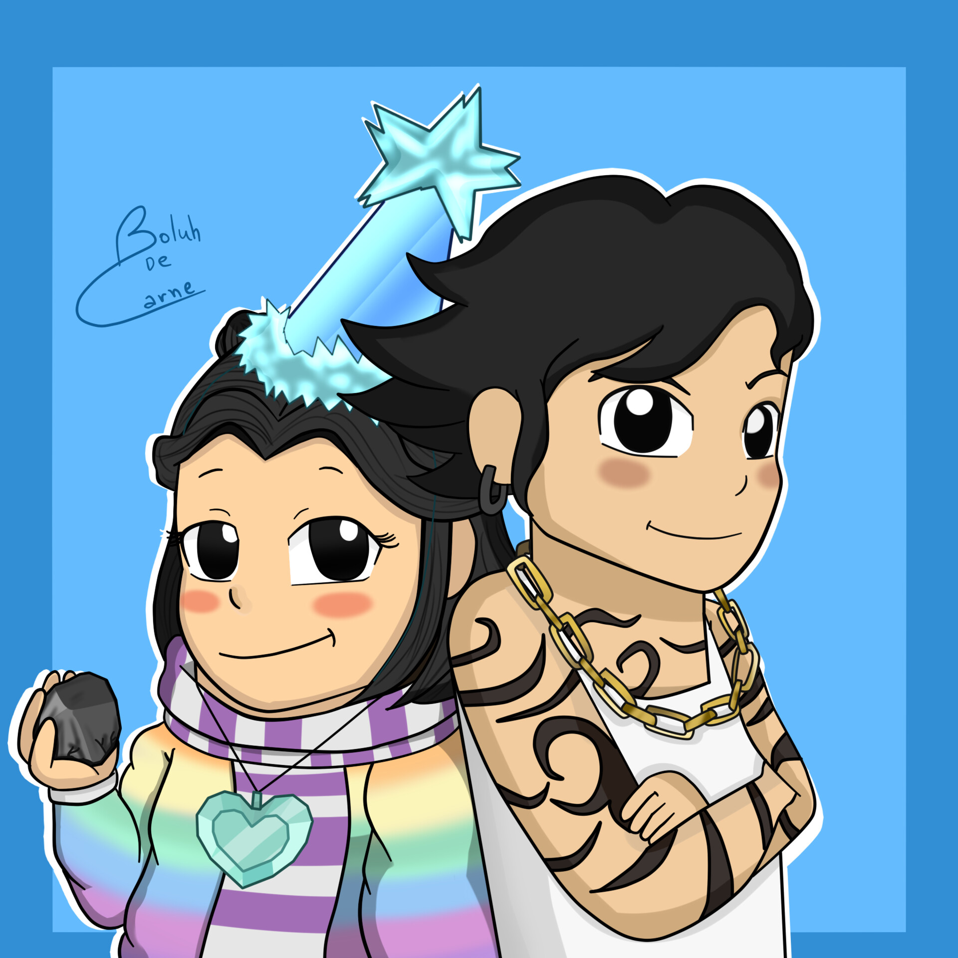 Luis (boluh_de_carne) - Comission Couple Habbo - Chibi