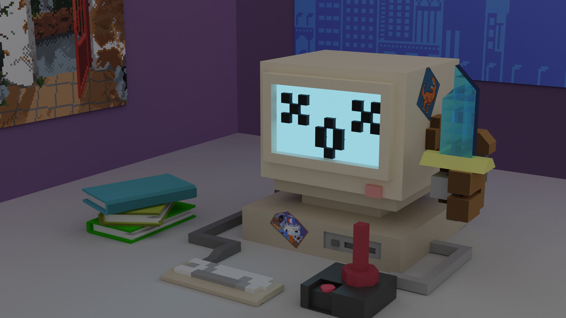 ArtStation - Retro rpg computer