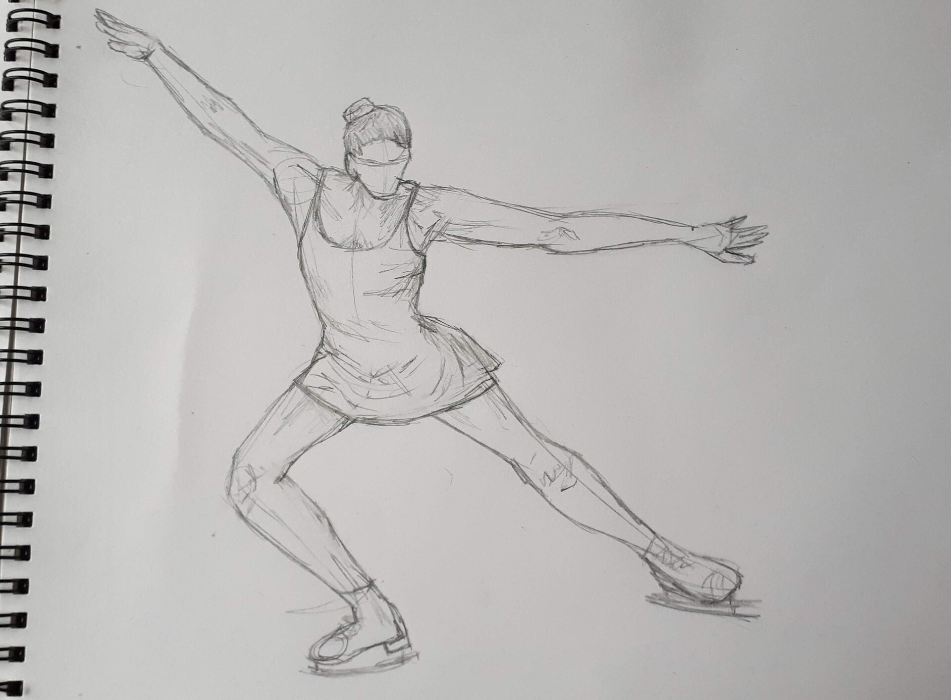 ArtStation - Figure drawing of a figure skater, done in 10 min.