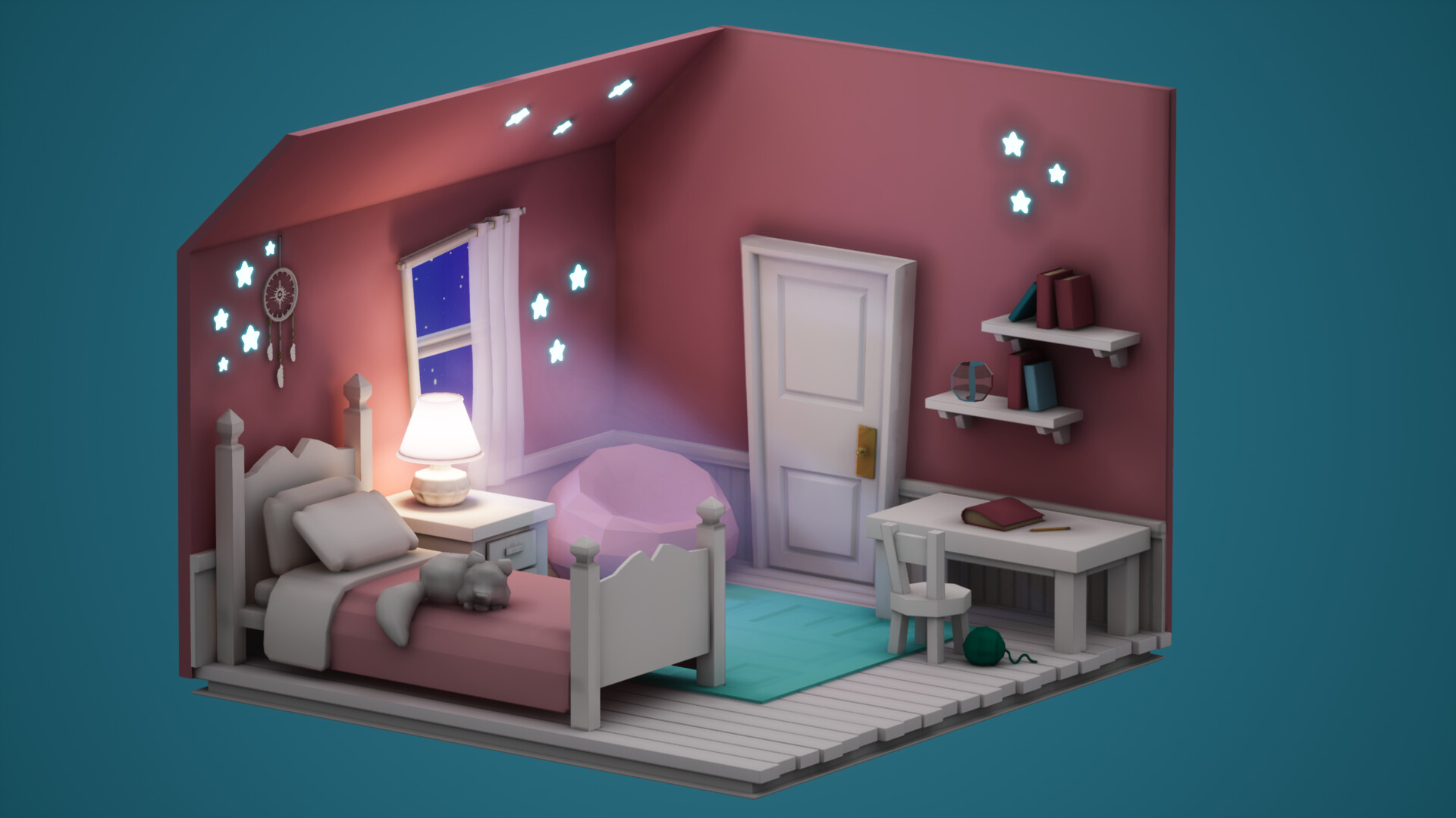 ArtStation - Stylized Pink Room