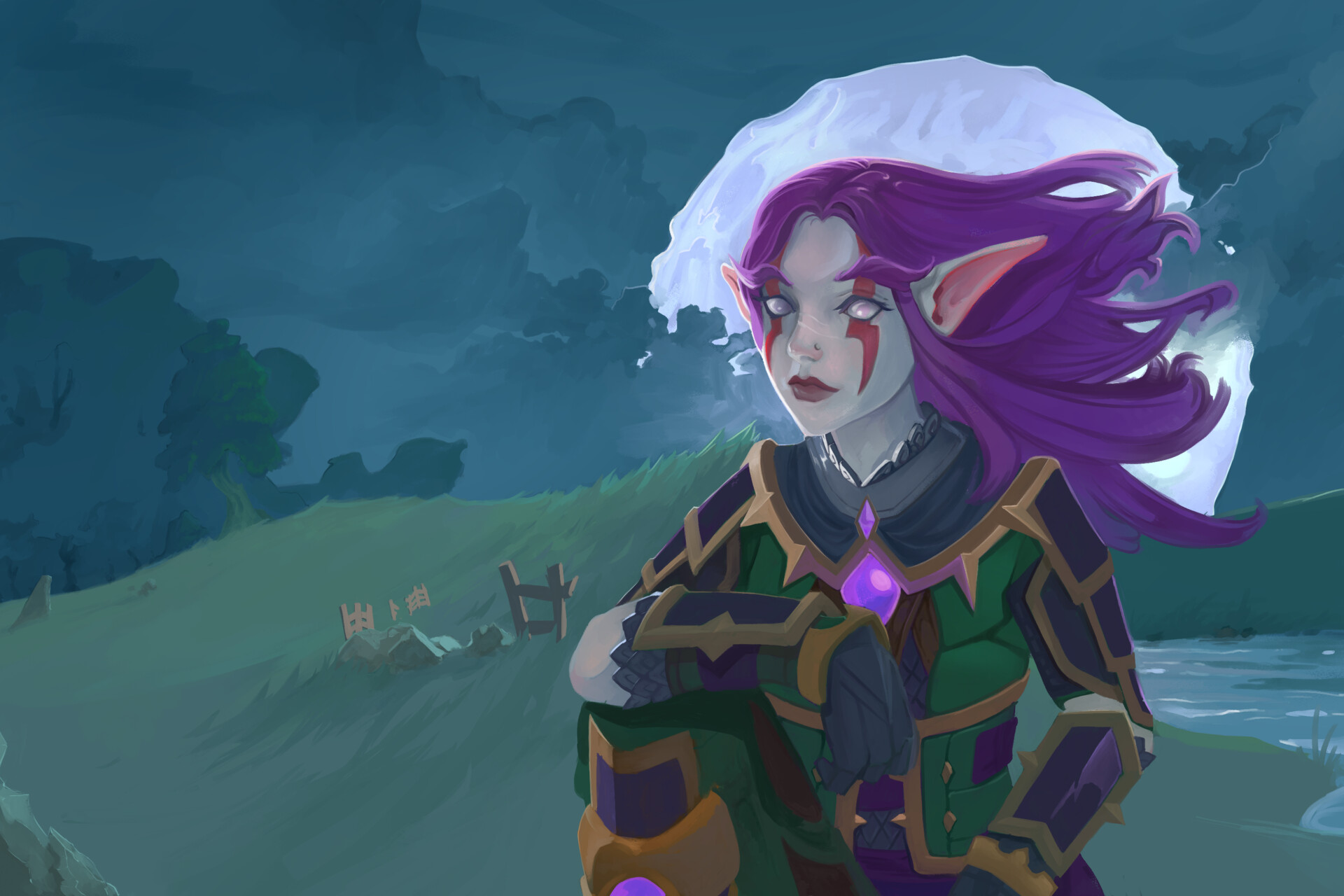 ArtStation - WOW Dark Elf Commission