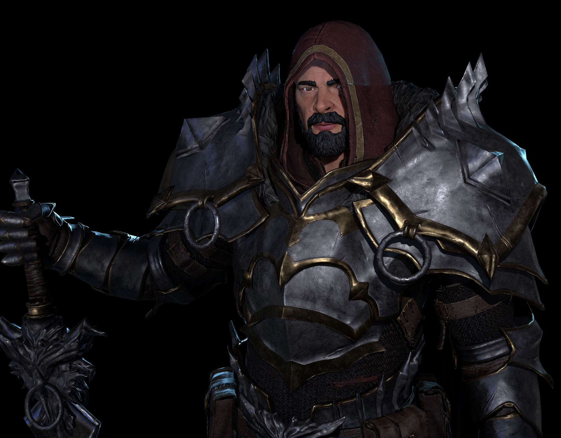 Zeion-Jeremy Bernil - Fantasy Knight - WIP - Render tests