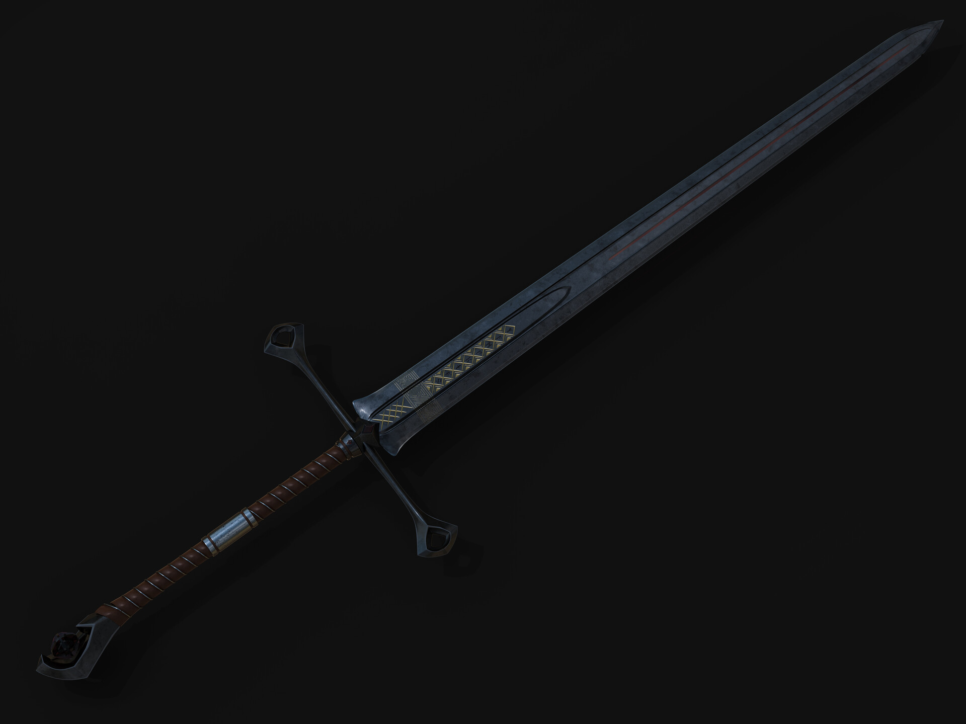 fantasy black longsword