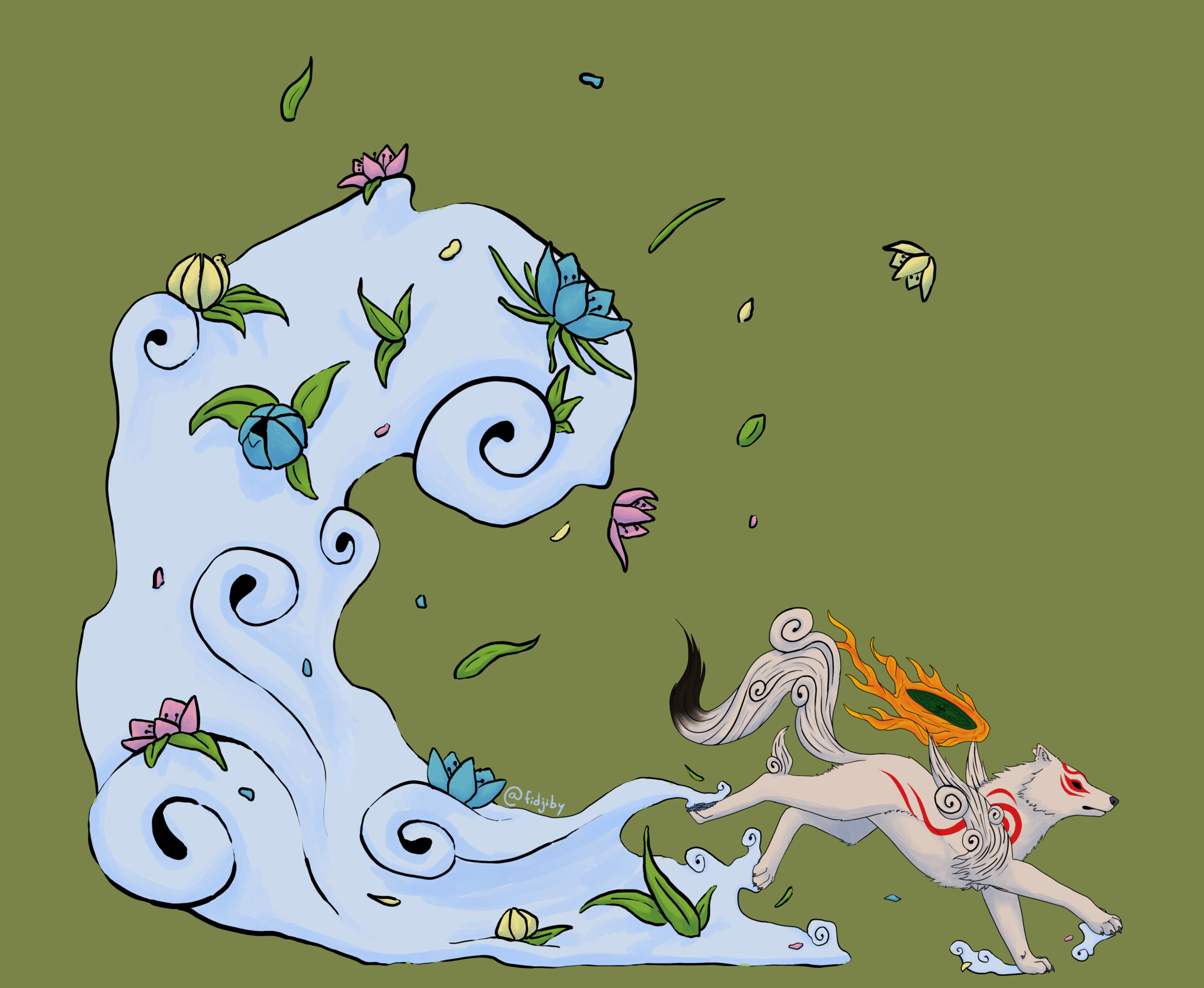 ArtStation - Okami running