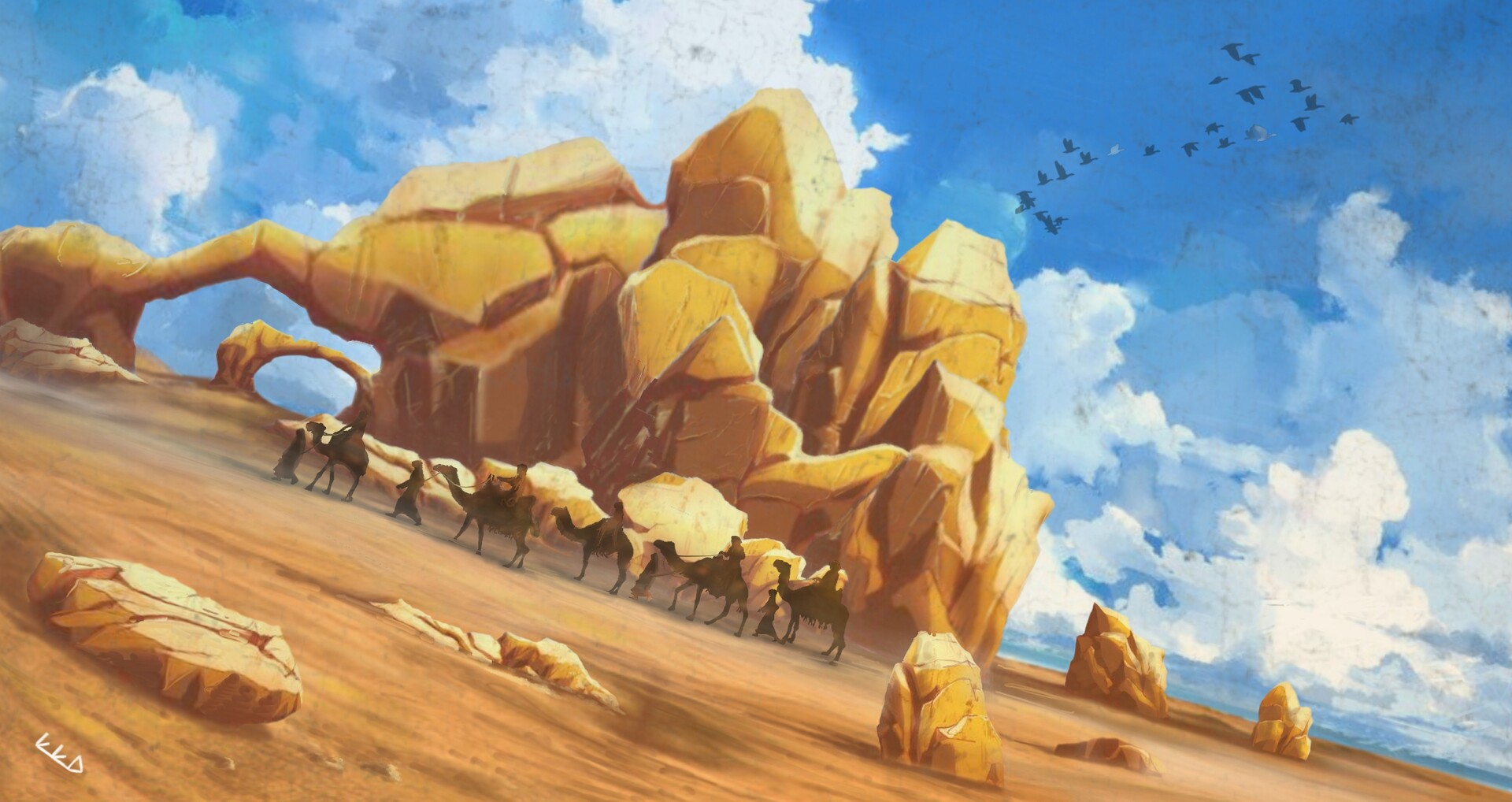 ArtStation - Yellow Rock camel trail - sketch