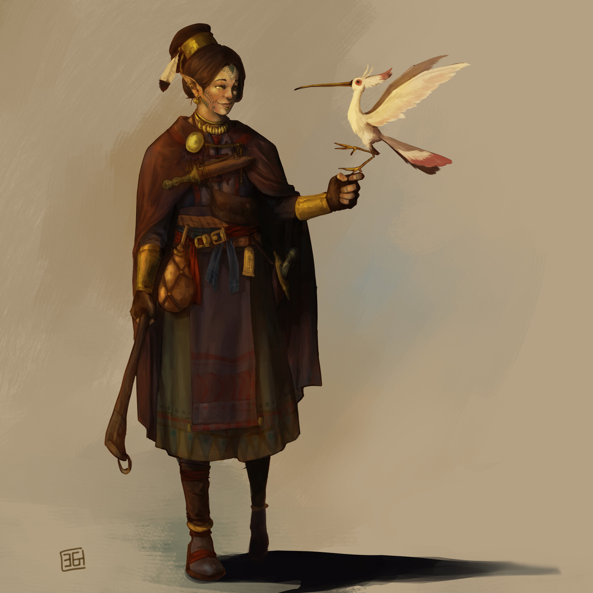 ArtStation - Mountain Elf and Lạc Bird (2020)